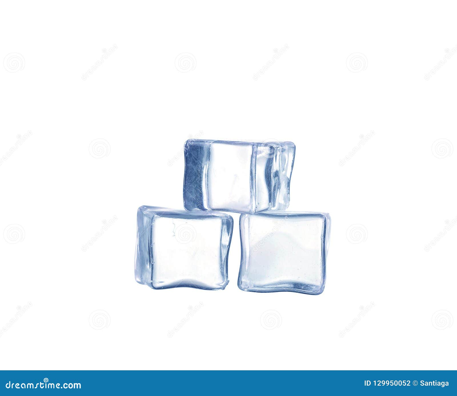 Three Ice Cubes on White Background. Stock Photo - Image of fresh, melt ...