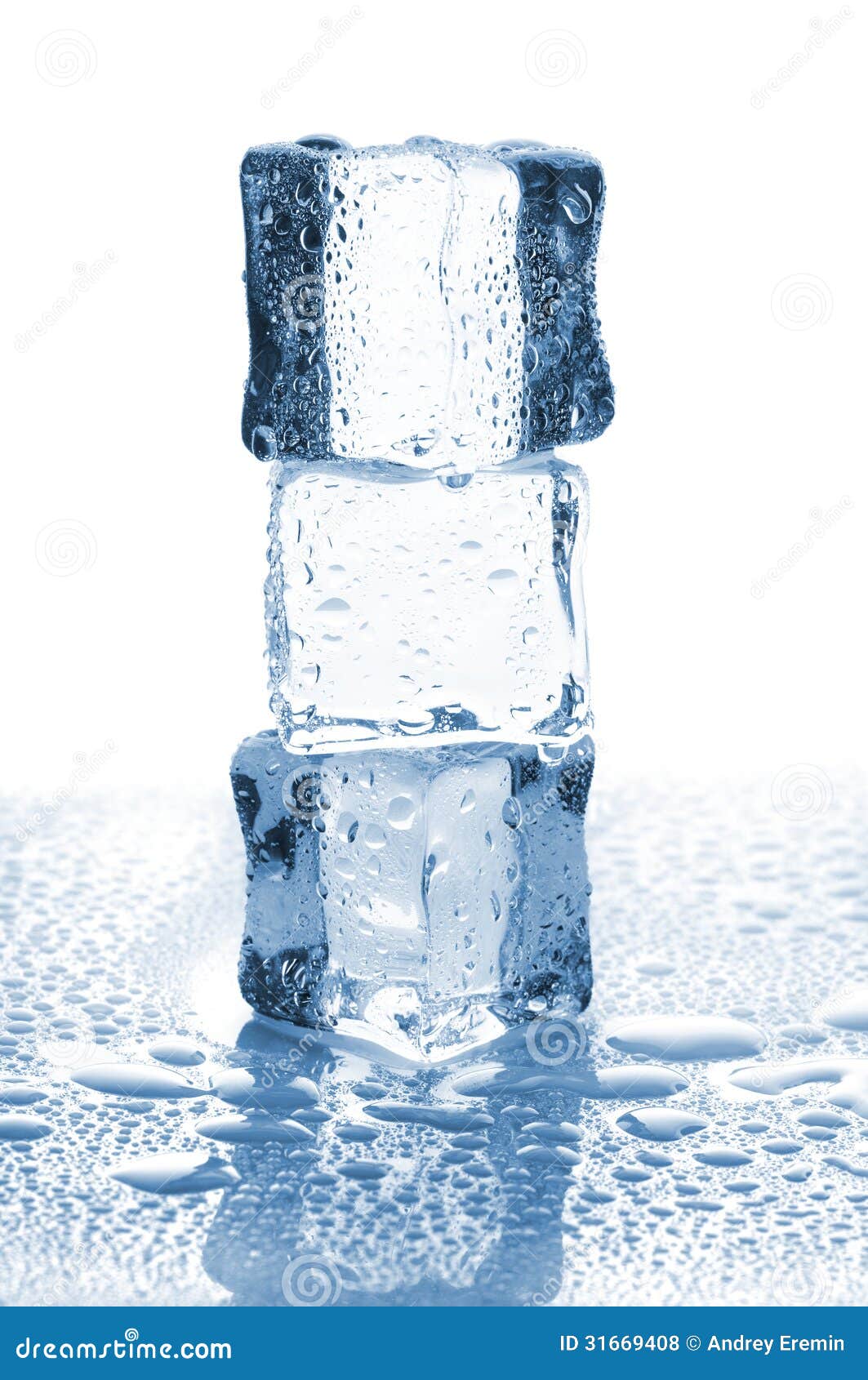 Stacked Ice Cubes Melting