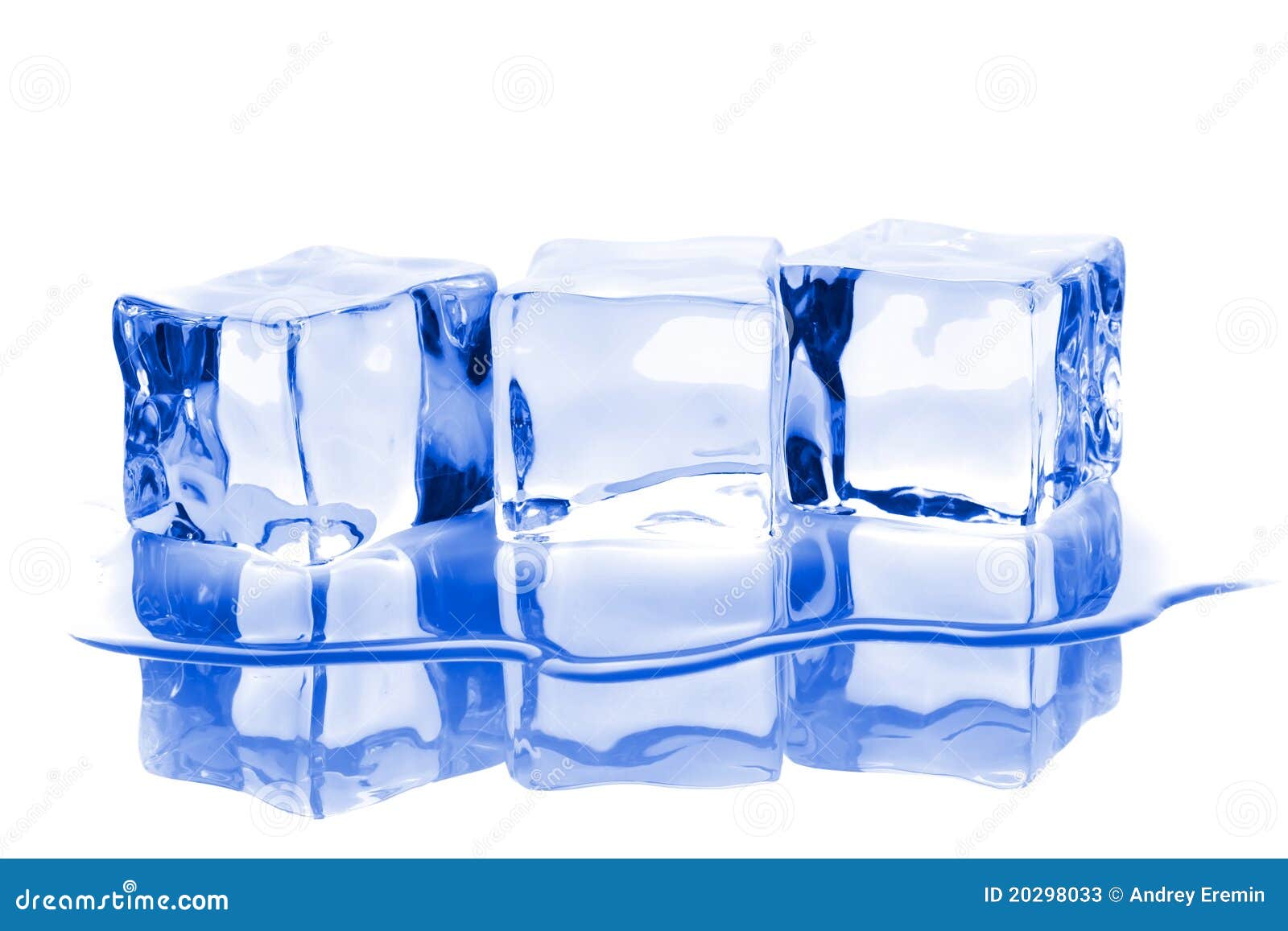 Three ice cubes with water stock image. Image of cold - 20298033