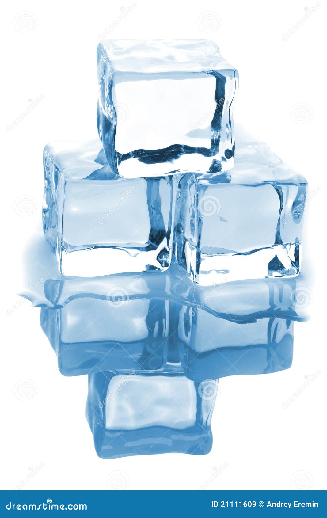 Three ice cubes with water stock image. Image of freeze - 21111609