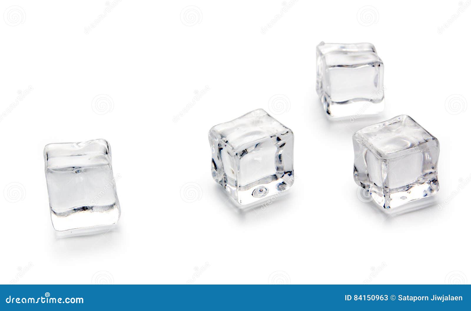 Three ice cubes on white stock image. Image of cold, water - 84150963