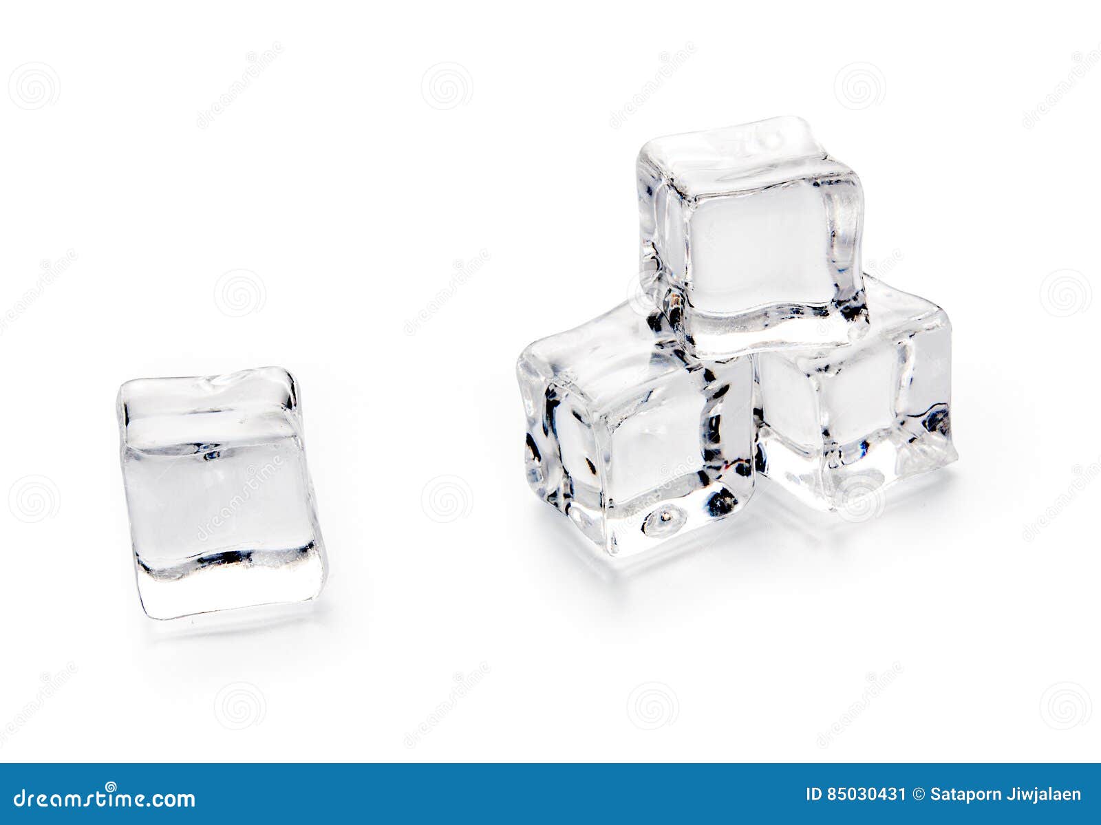 Three ice cubes on white stock image. Image of cold, clear - 85030431
