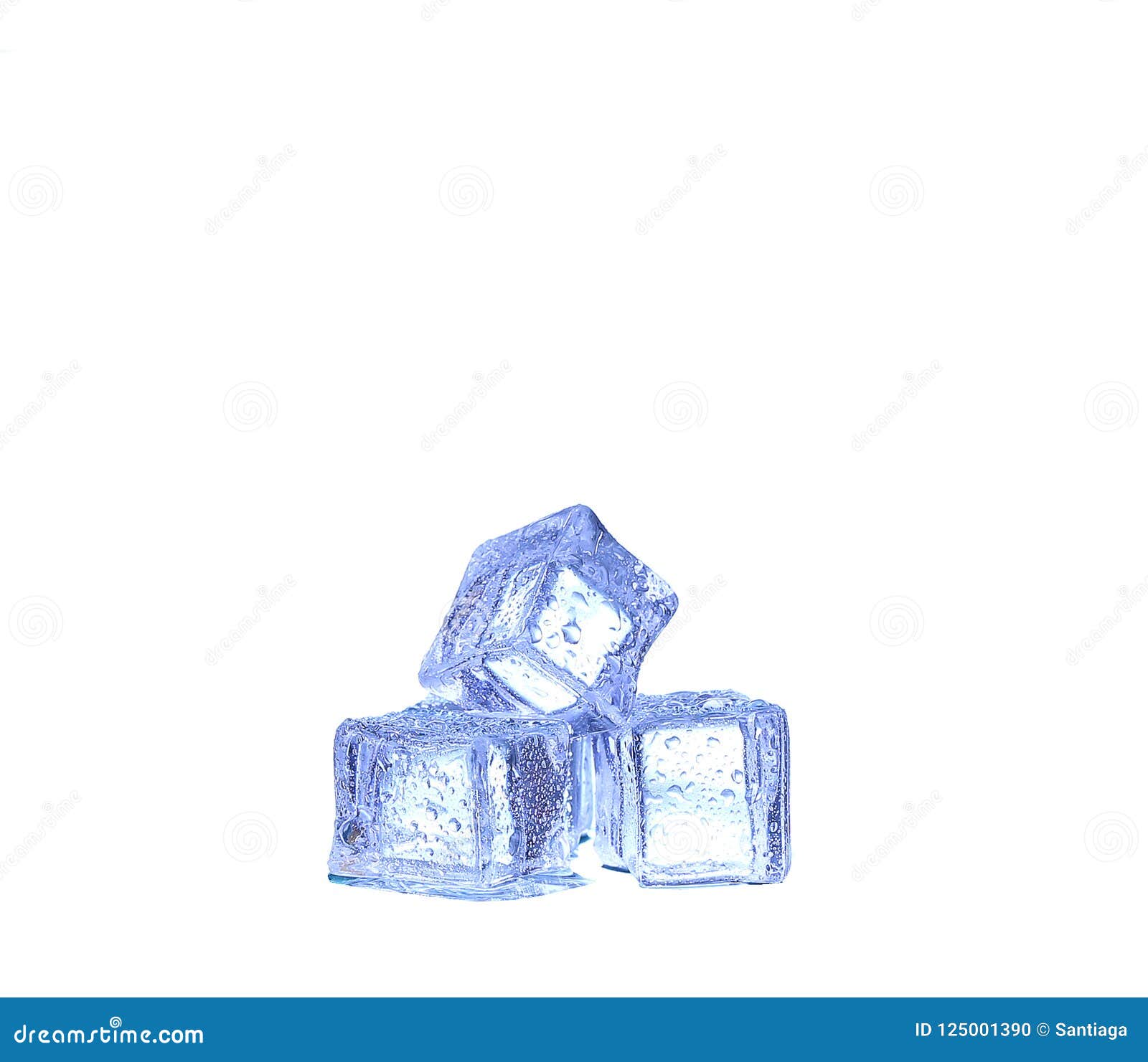 Three Ice Cubes on White Background. Stock Photo - Image of cold ...