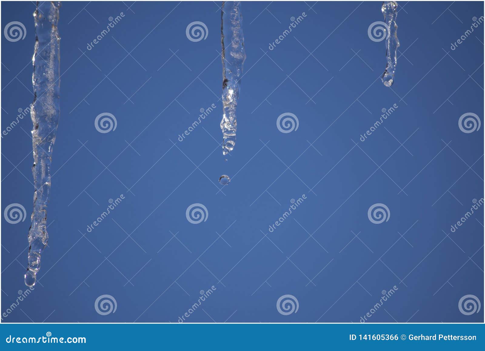 Three Ice Drops with a Water Drop. Stock Photo - Image of three, warms ...