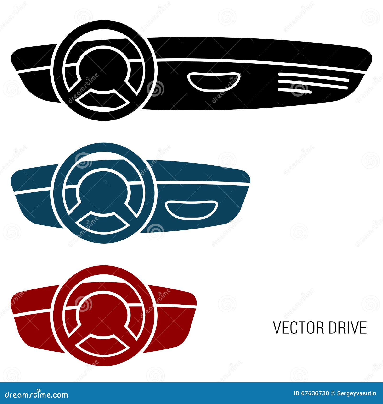 Three Icons Car Dash Boards Stock Illustration - Illustration of ...