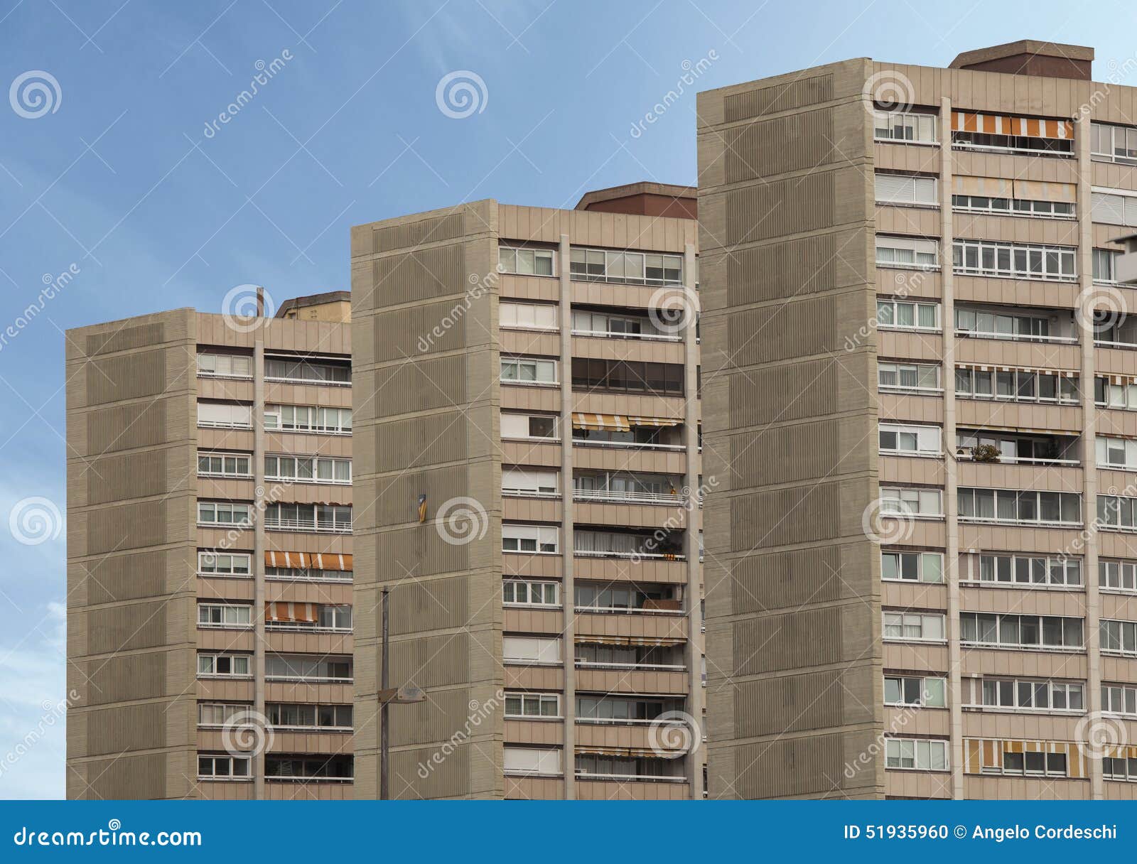 Three Identical Buildings in Series. Sky in the Background. Stock Photo ...