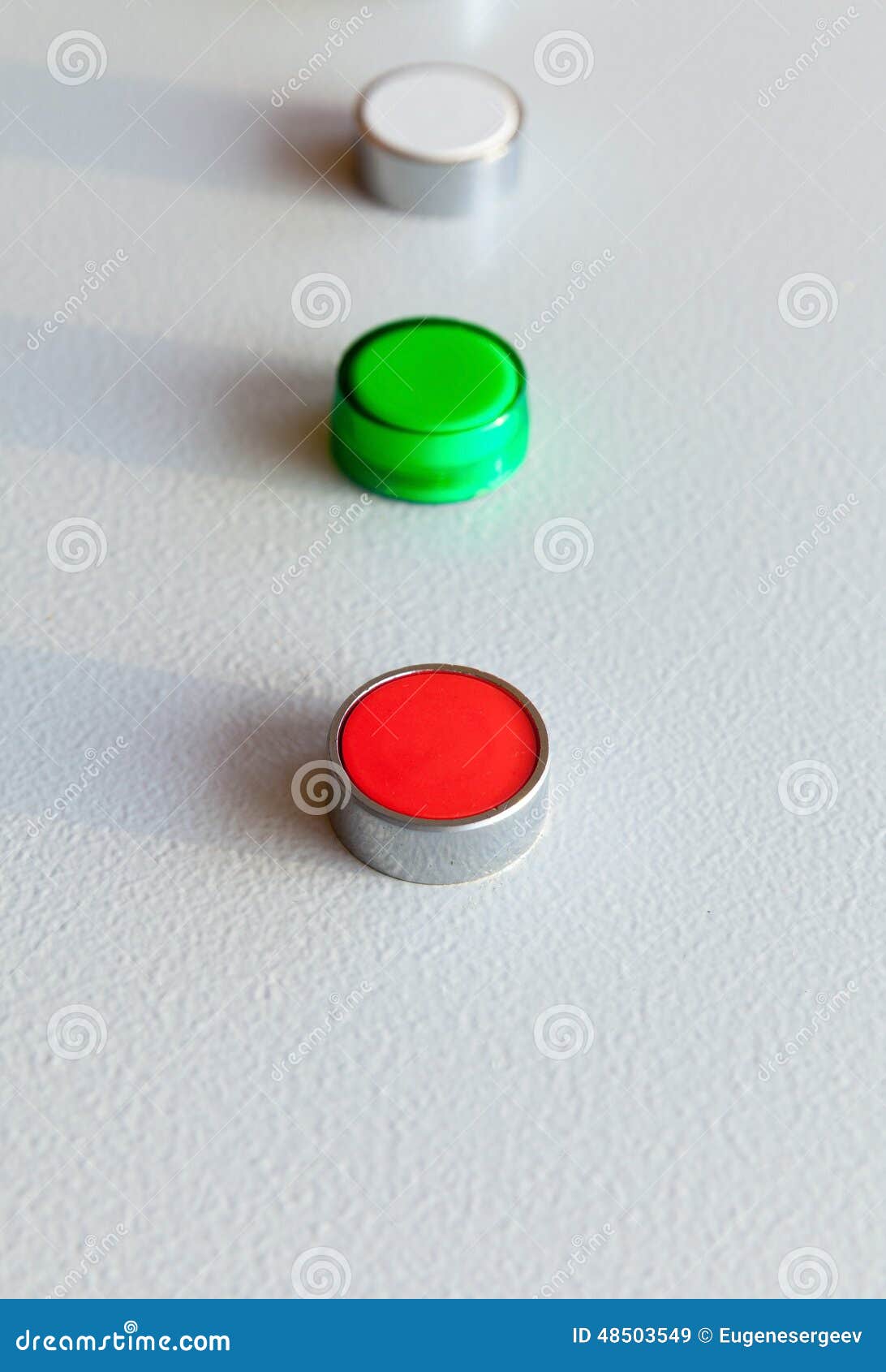 Three Industrial Buttons in a Row Stock Image - Image of button ...