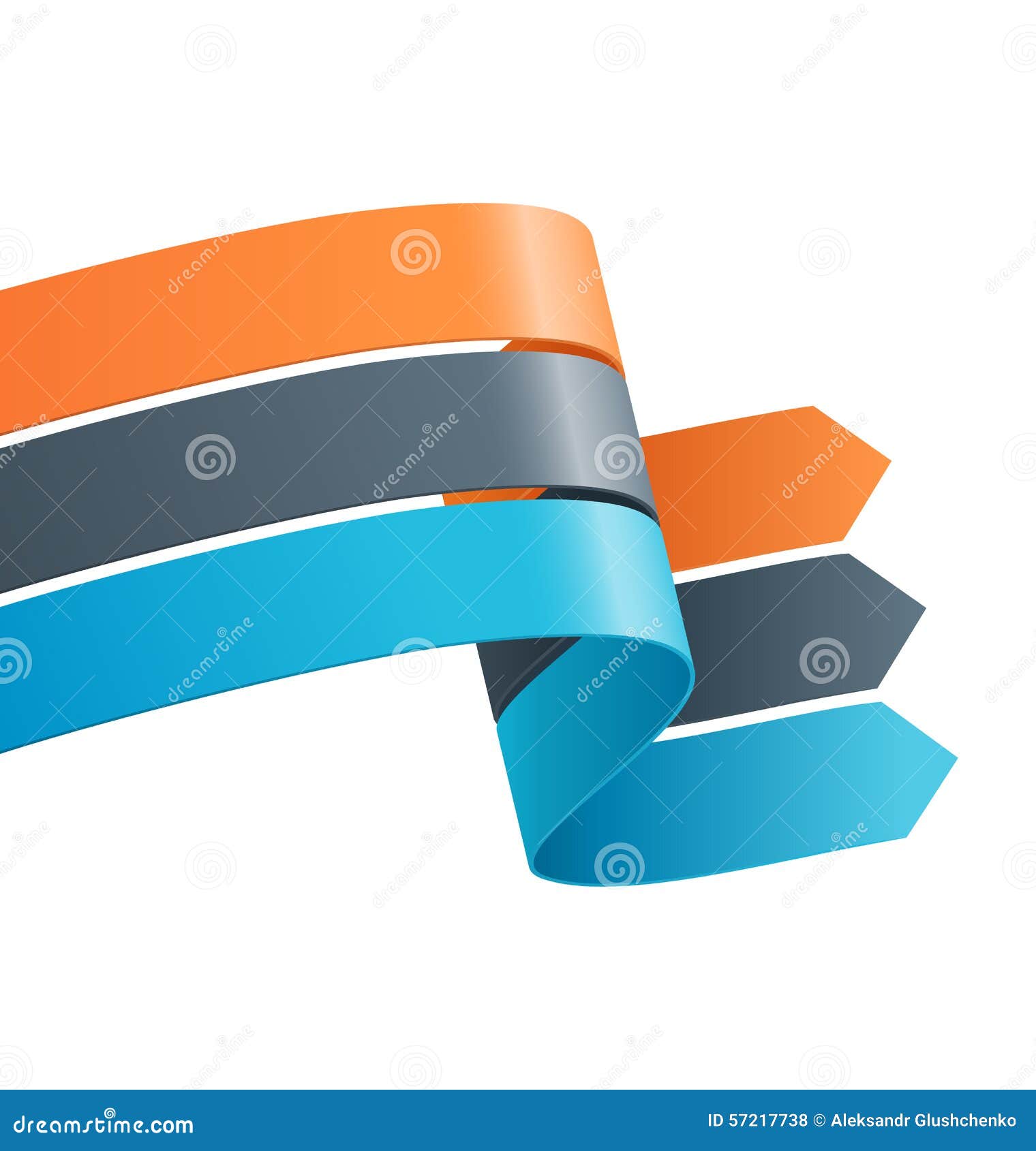 Three Infographic Elements Ribbons Arrows Isolated on White Stock ...