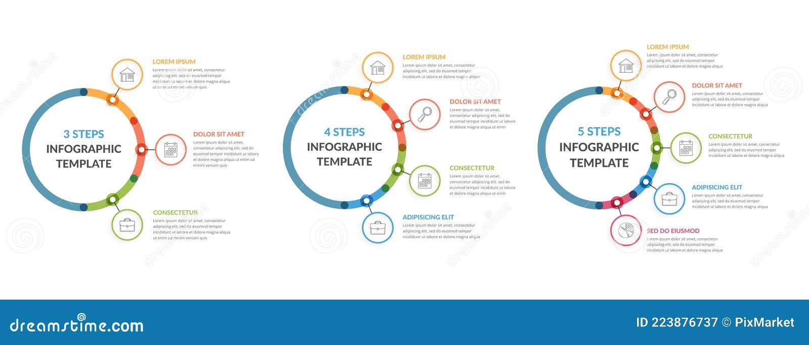 Three Infographic Templates Stock Vector - Illustration of business ...