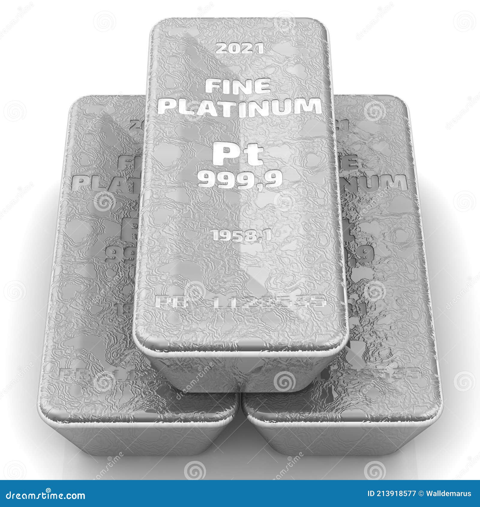 The Highest Standard Platinum Ingots Stock Illustration - Illustration ...
