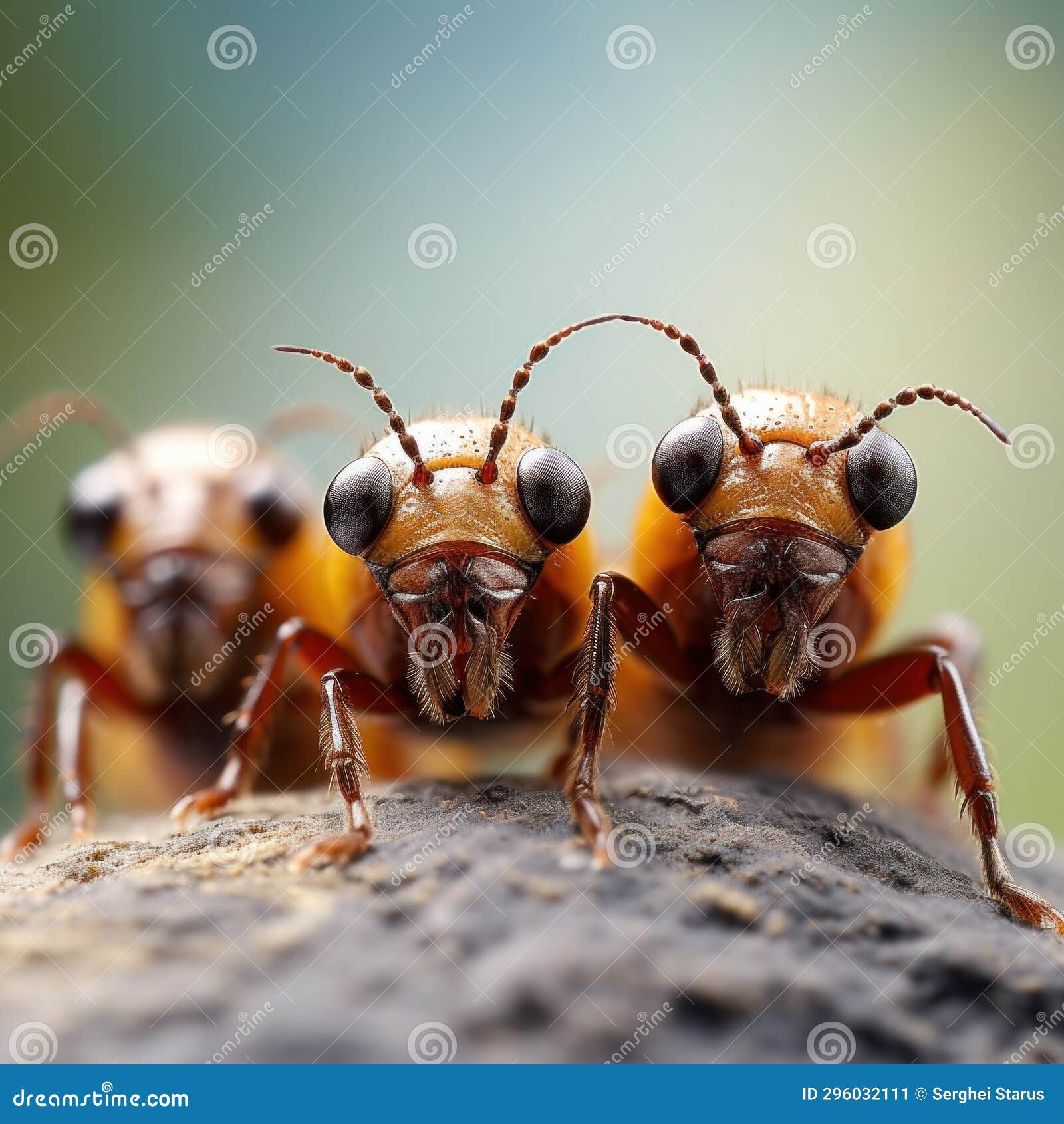 Three Insects Are Busy At Their Specific Station Royalty-Free Stock ...