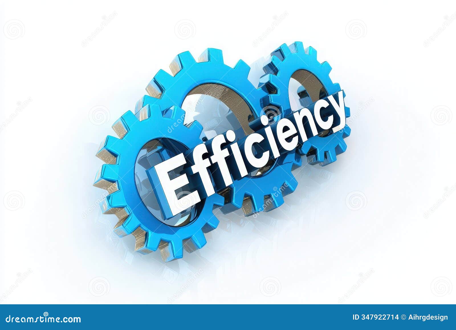Three Blue Gears Symbolizing Efficiency in Industrial Processes and ...