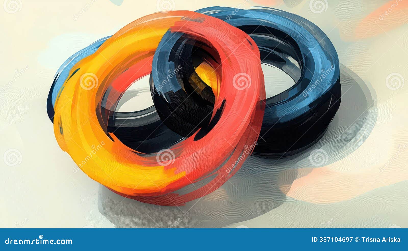 Three Intertwined Snakes In Grey, White, And Brown A Symbol Of The ...