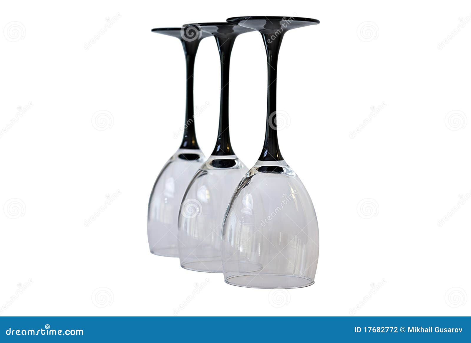 Three Inverted Empty Wine Glass. Stock Photo - Image of isolated, glass ...