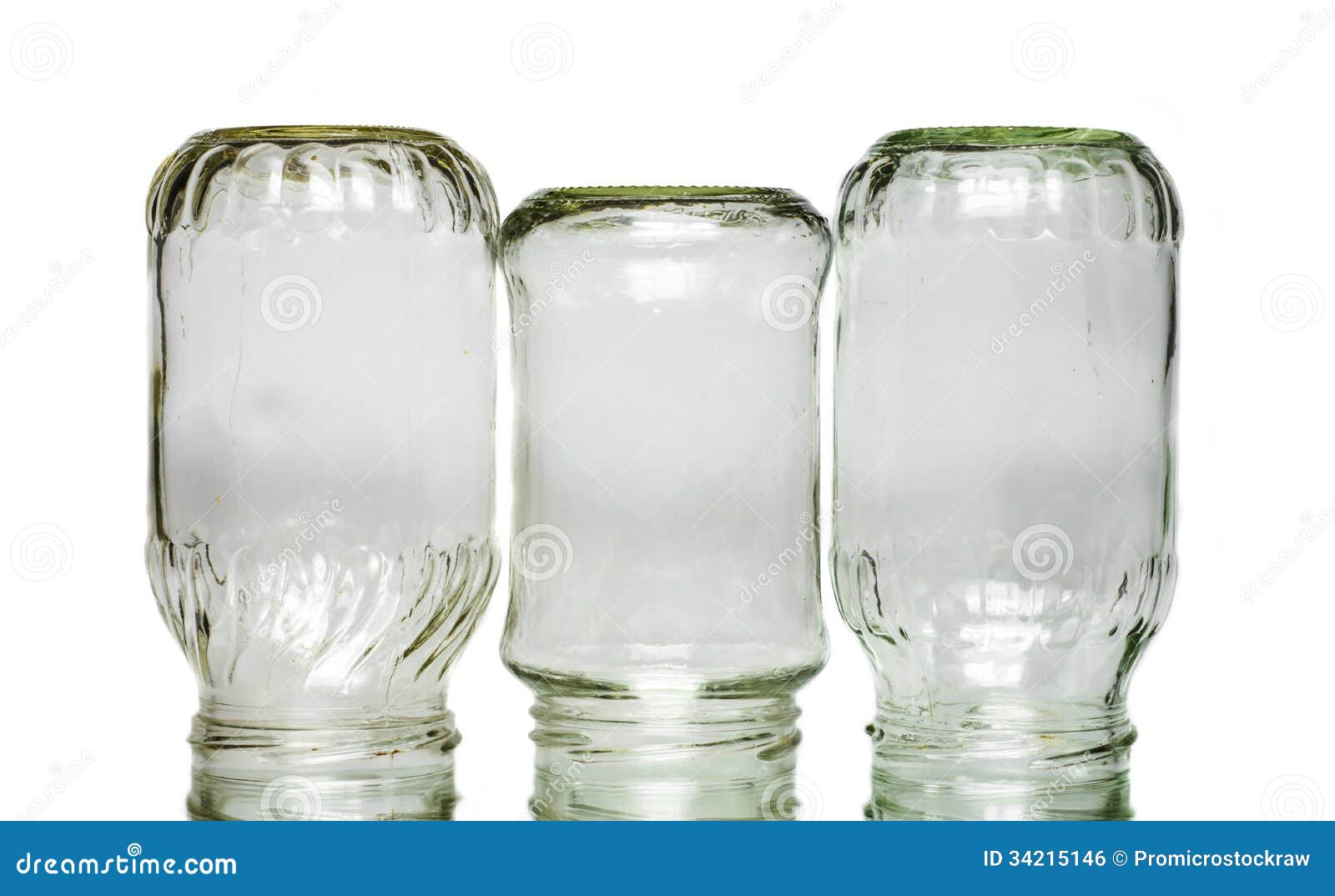 Three Inverted Jars on White Stock Photo - Image of reflection ...