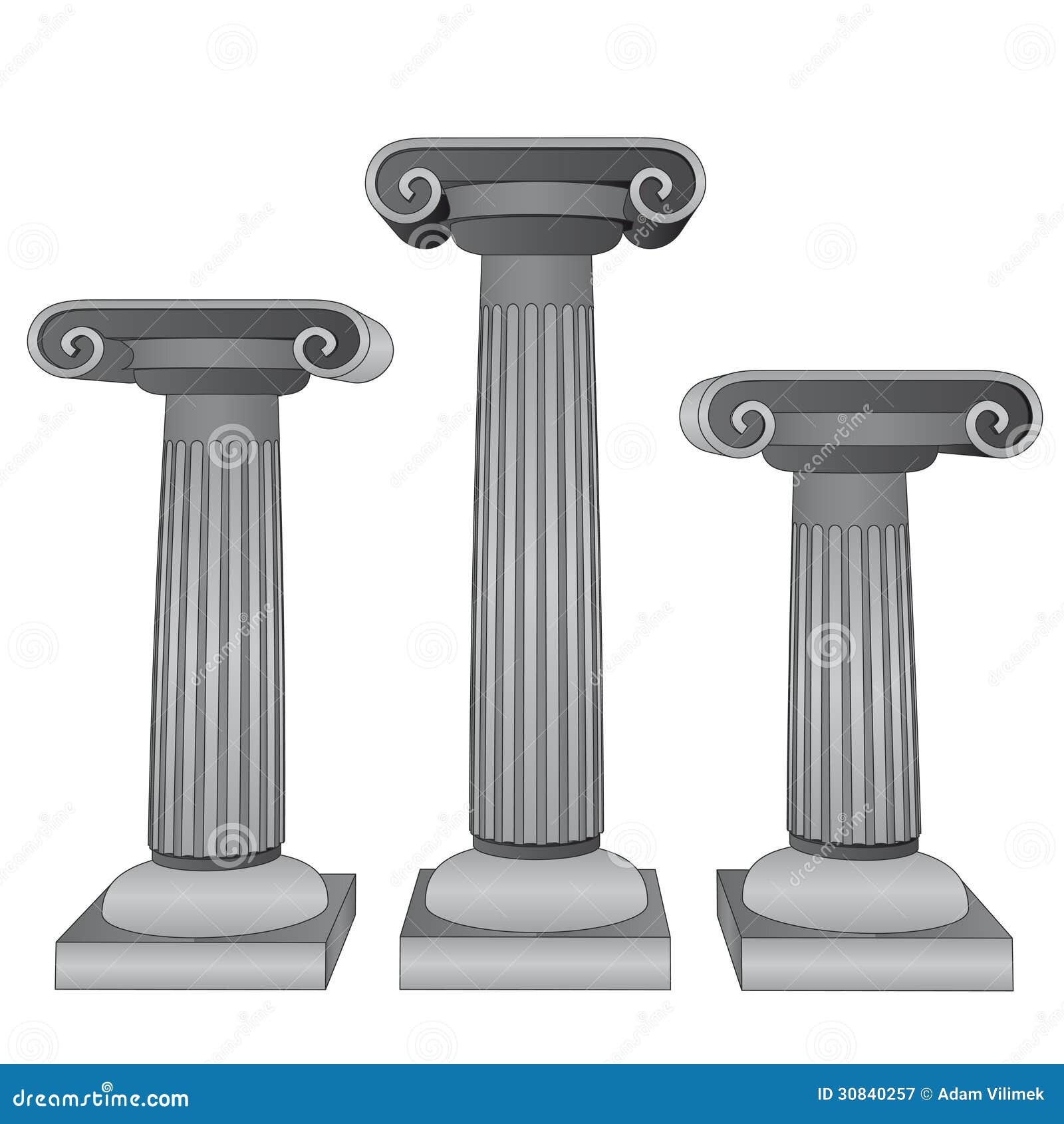 Three Ionic Columns Vector Illustration | CartoonDealer.com #5953900