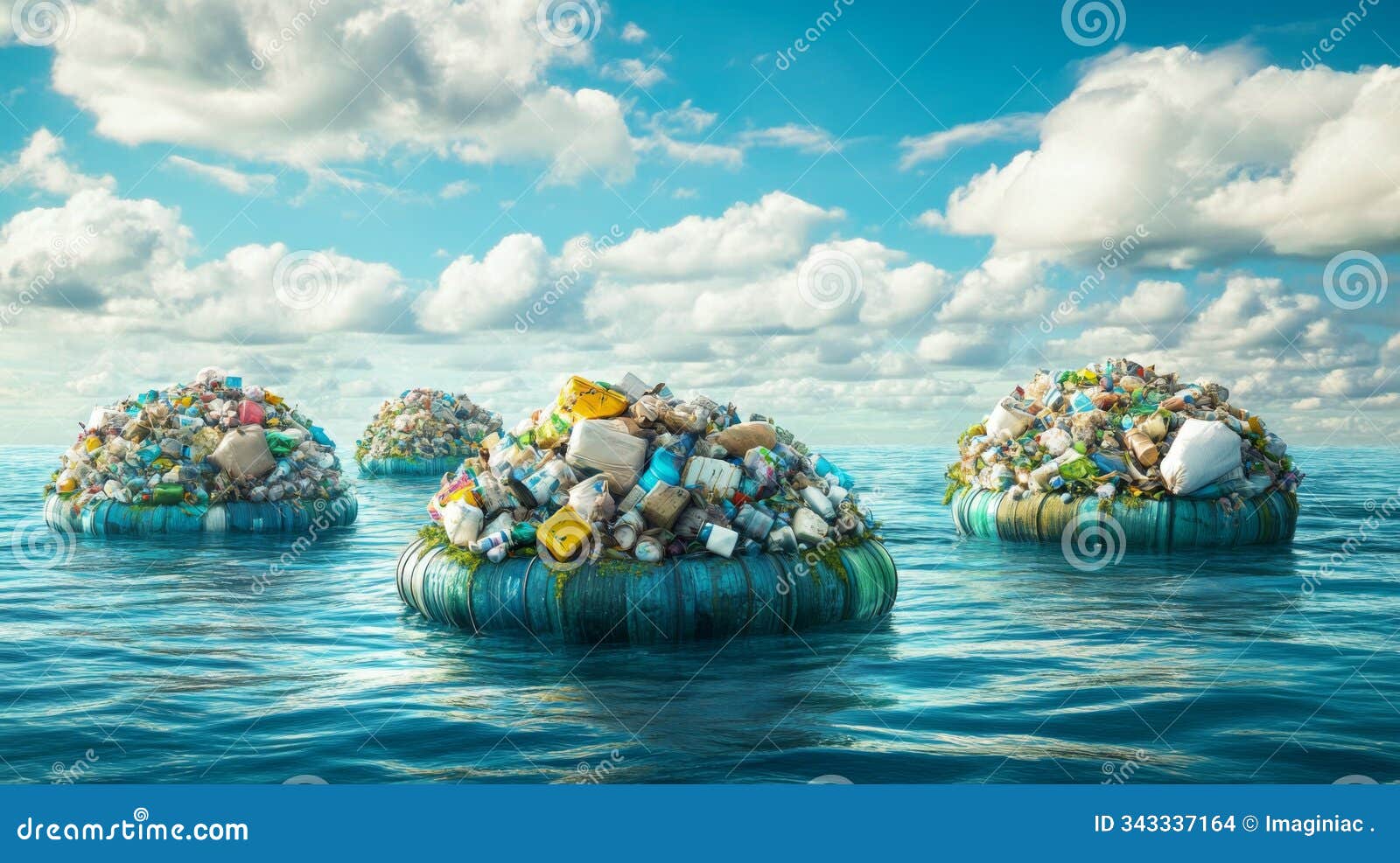 Three Islands Are Connected With Wooden Hanging Bridges, Isolated On ...