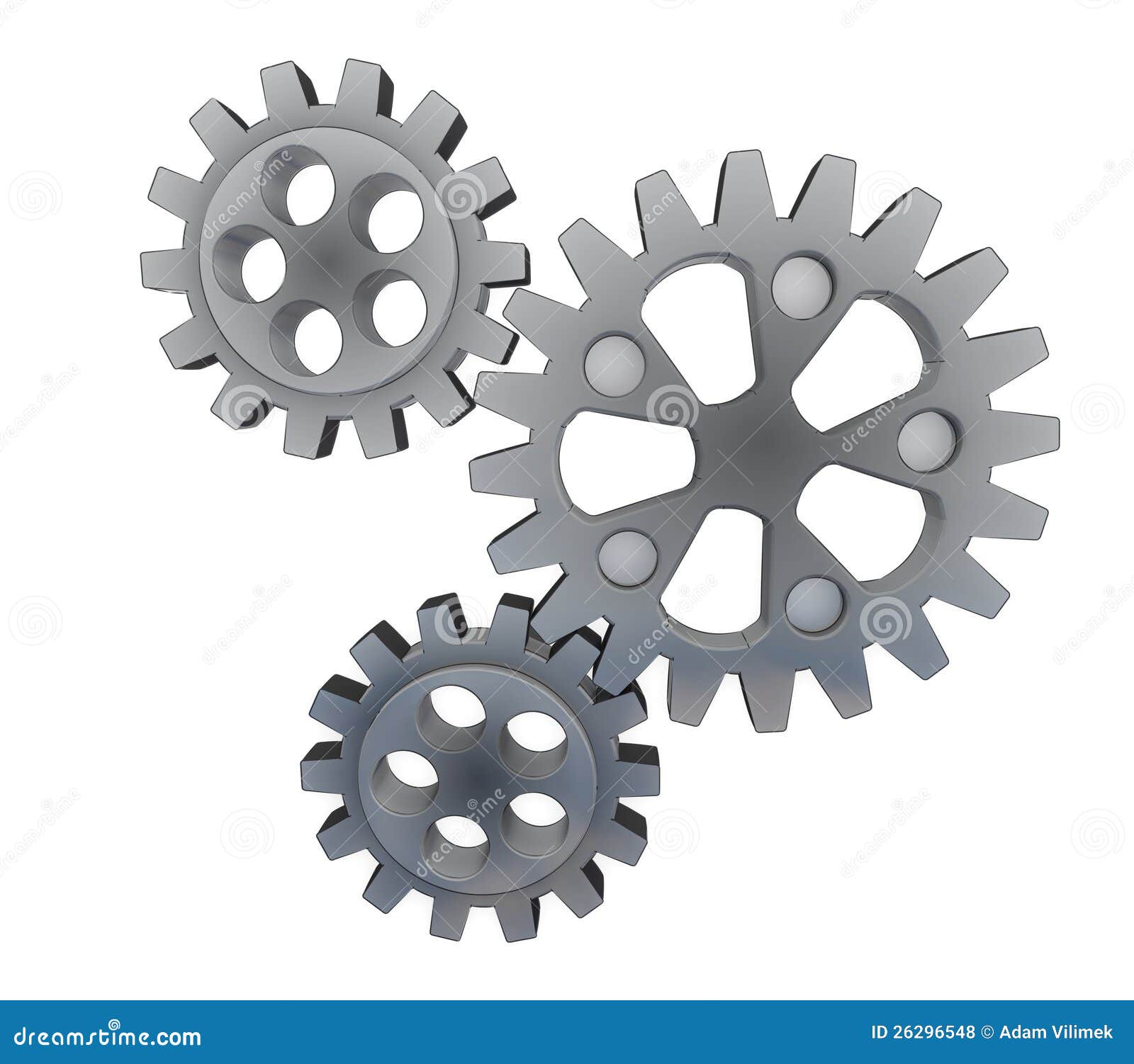 Three Isolated Cogwheels in Action Stock Illustration - Illustration of ...
