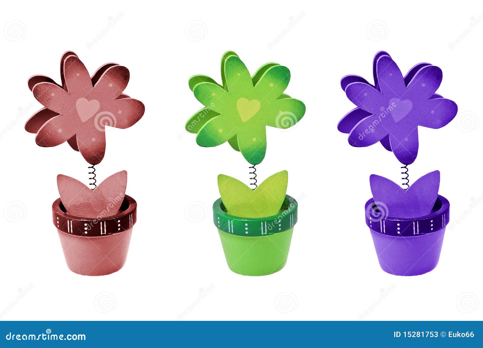Three Isolated Flowers with Different Colors Stock Image - Image of ...