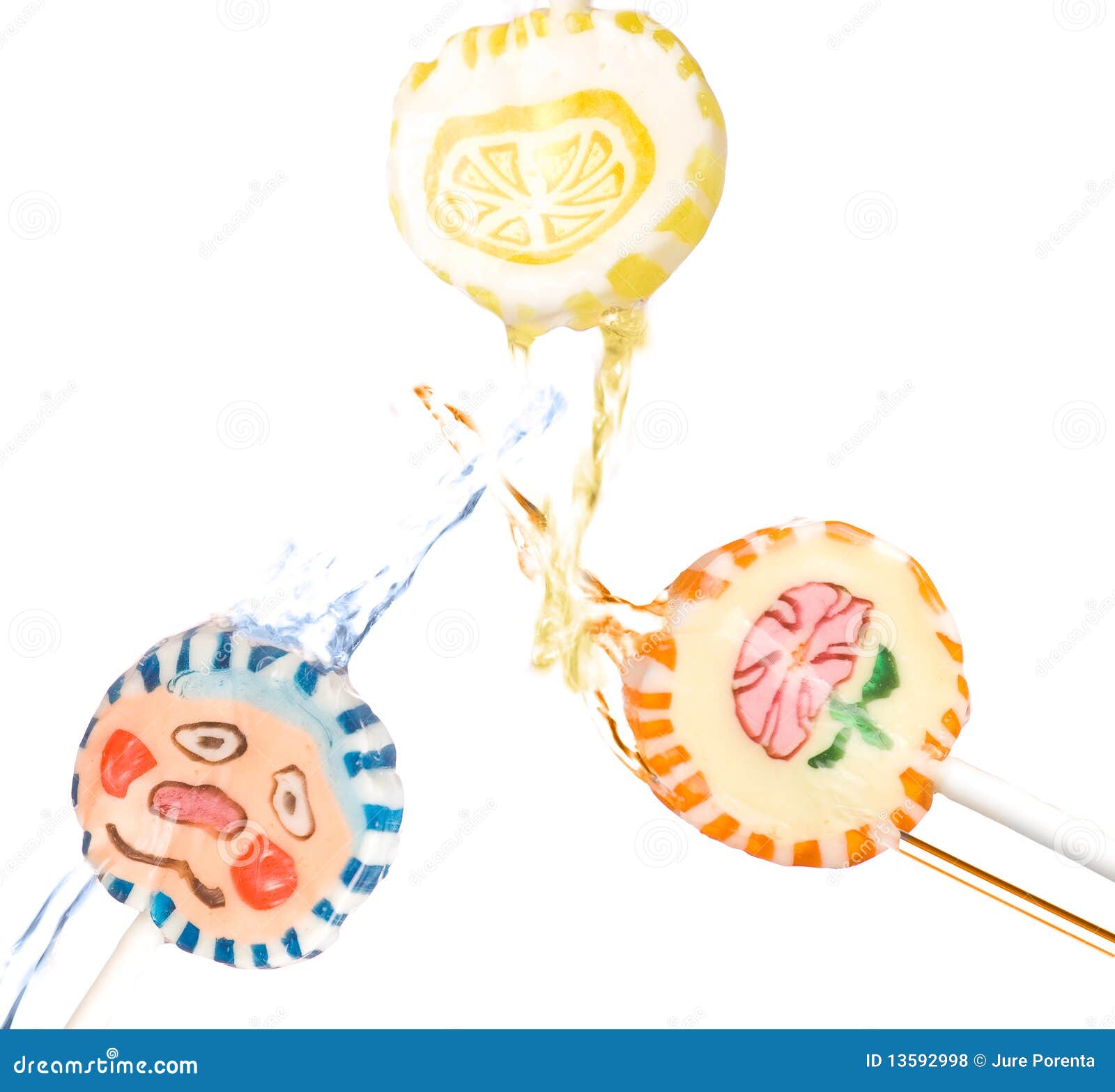 Three Isolated Juicy and Funny Lollipops Stock Photo - Image of white ...