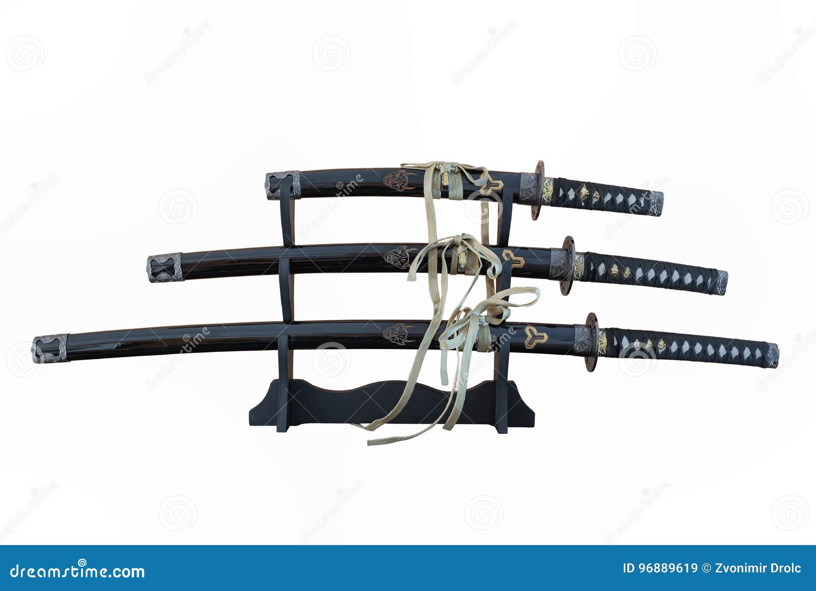 Three Isolated Katana`s on the Stand Stock Image - Image of katana ...