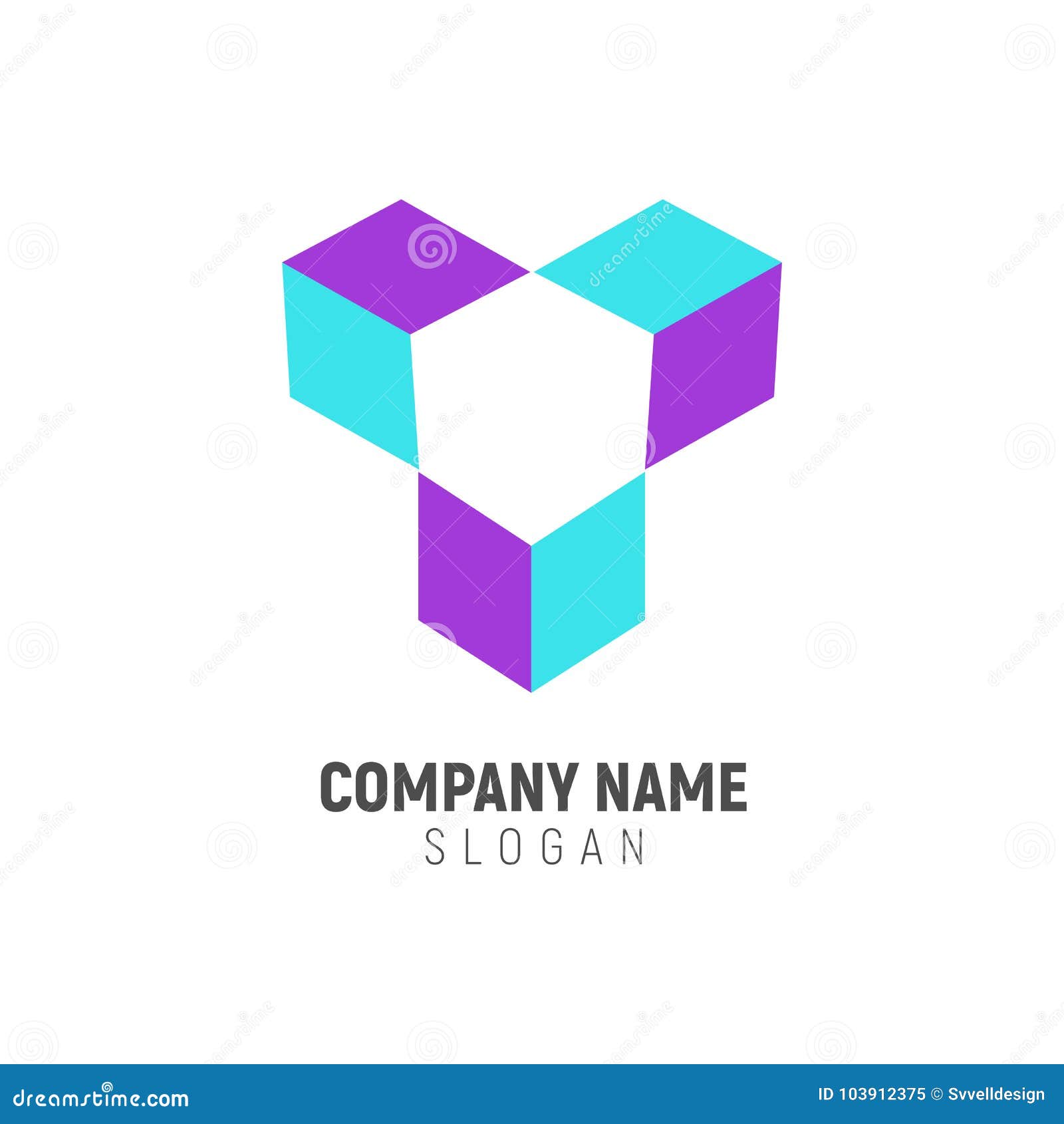 Three Isometric Box Logo Design Stock Vector - Illustration of ...