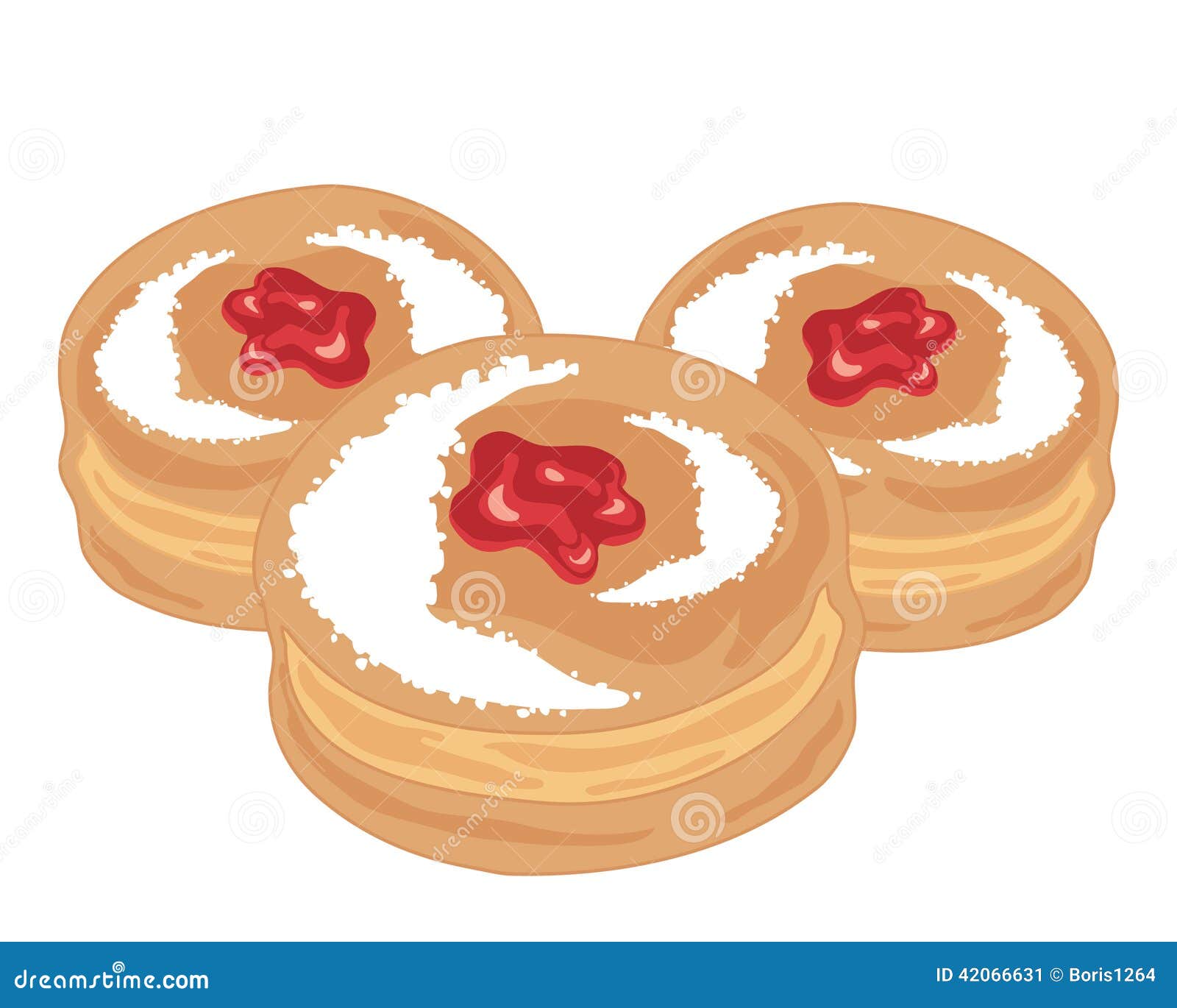 Three jam donuts stock vector. Illustration of abstract - 42066631