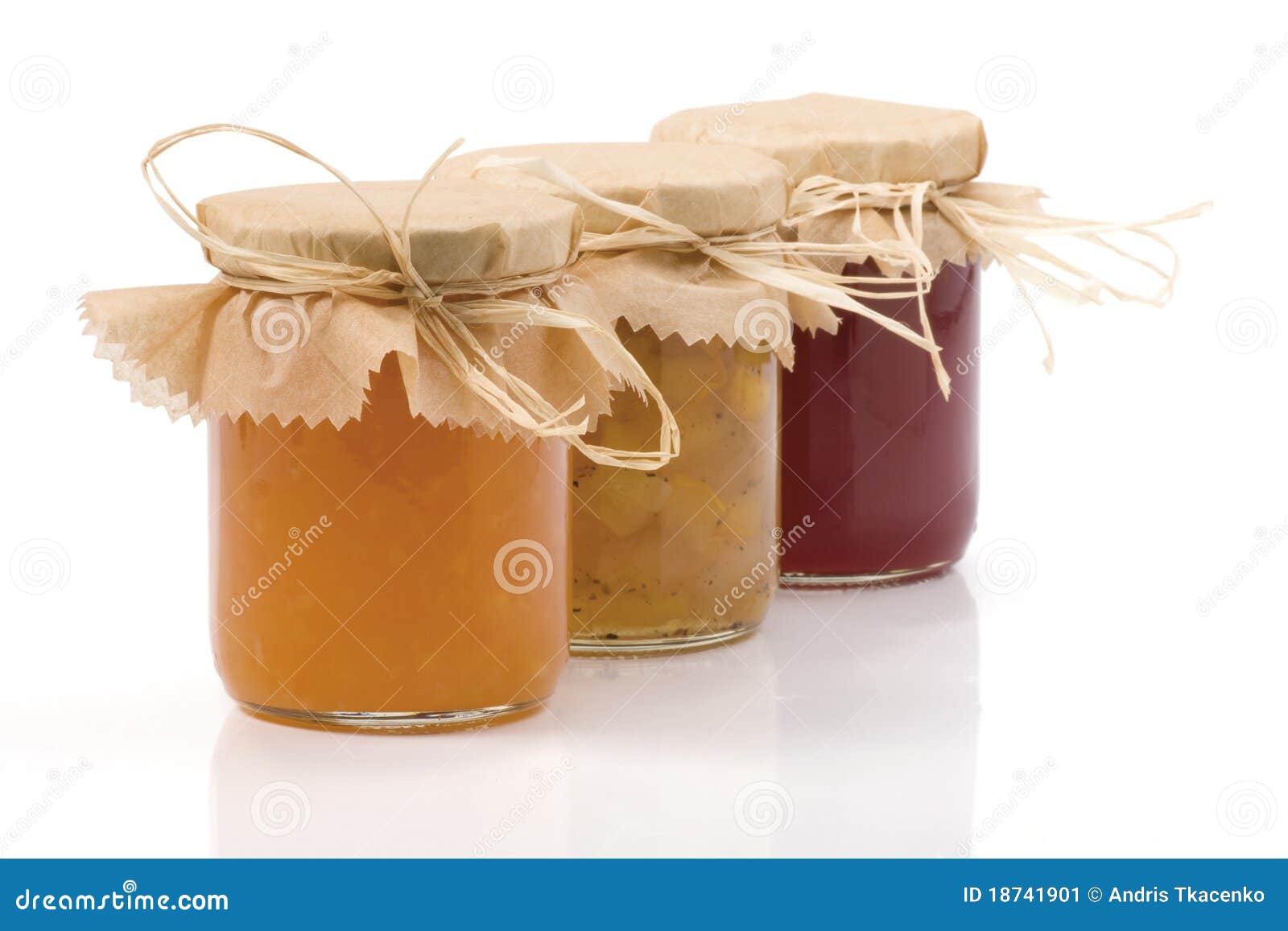 Three Jam jar isolated stock image. Image of canning - 18741901