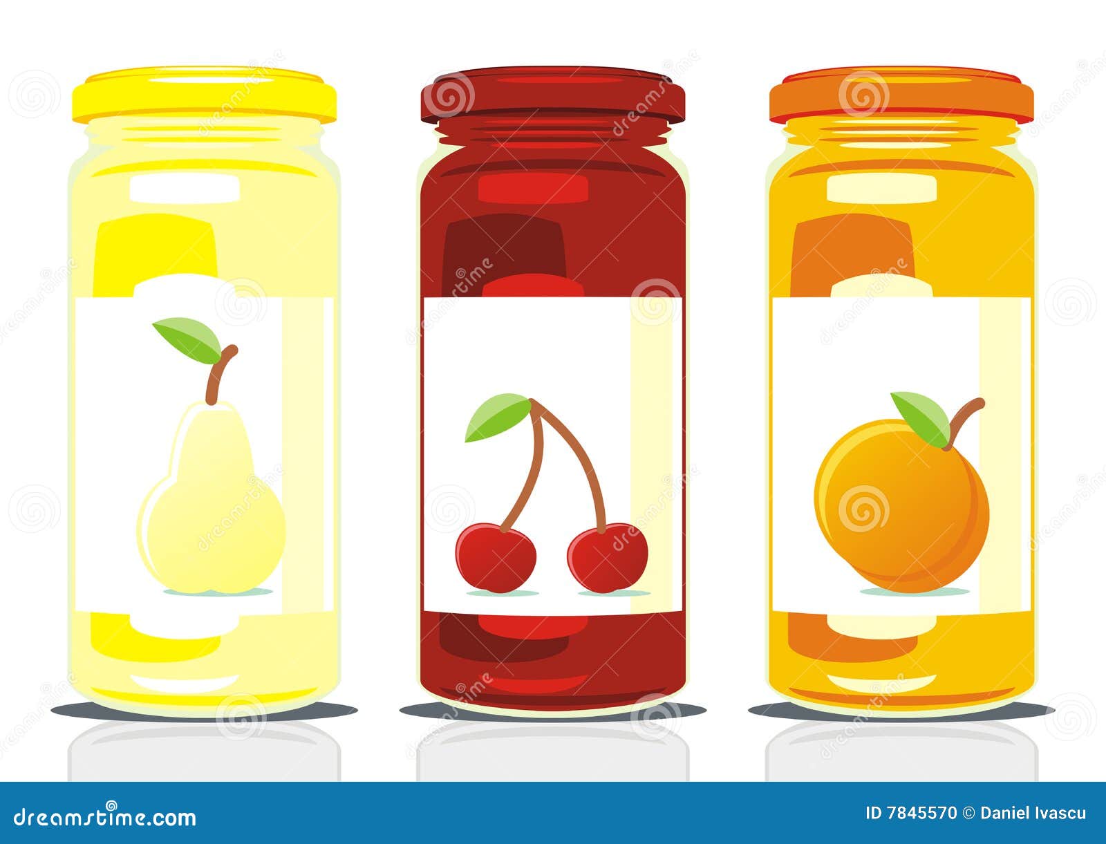 Three jam jars stock vector. Illustration of vector, pear - 7845570
