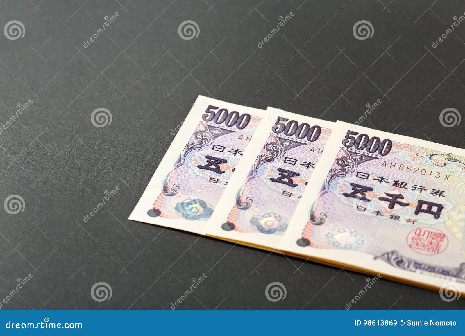 Three Japanese Bank Note 5000 Yen Stock Image - Image of culture ...