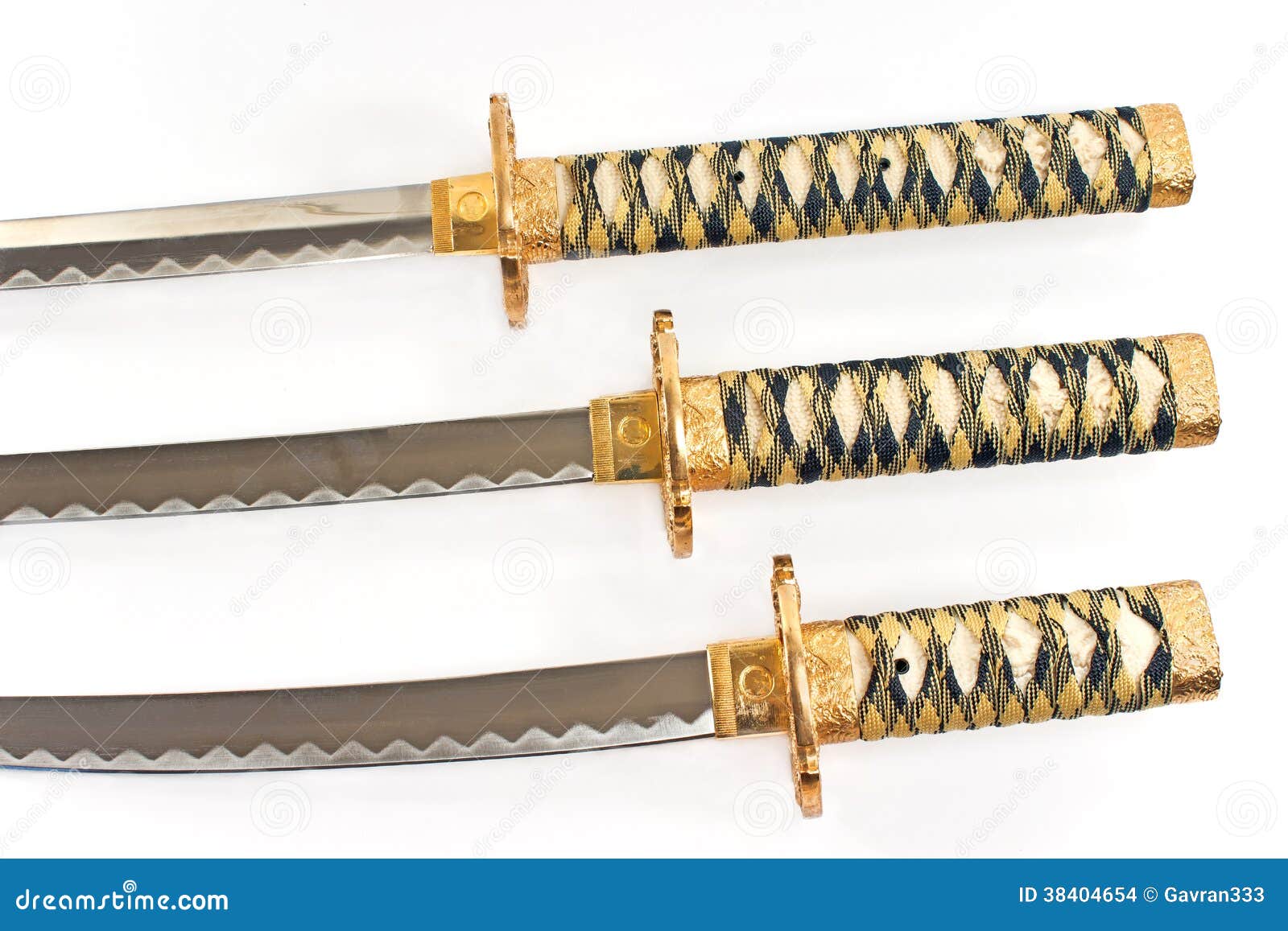 Three Japanese Samurai Katana Swords Stock Photo - Image of steel ...