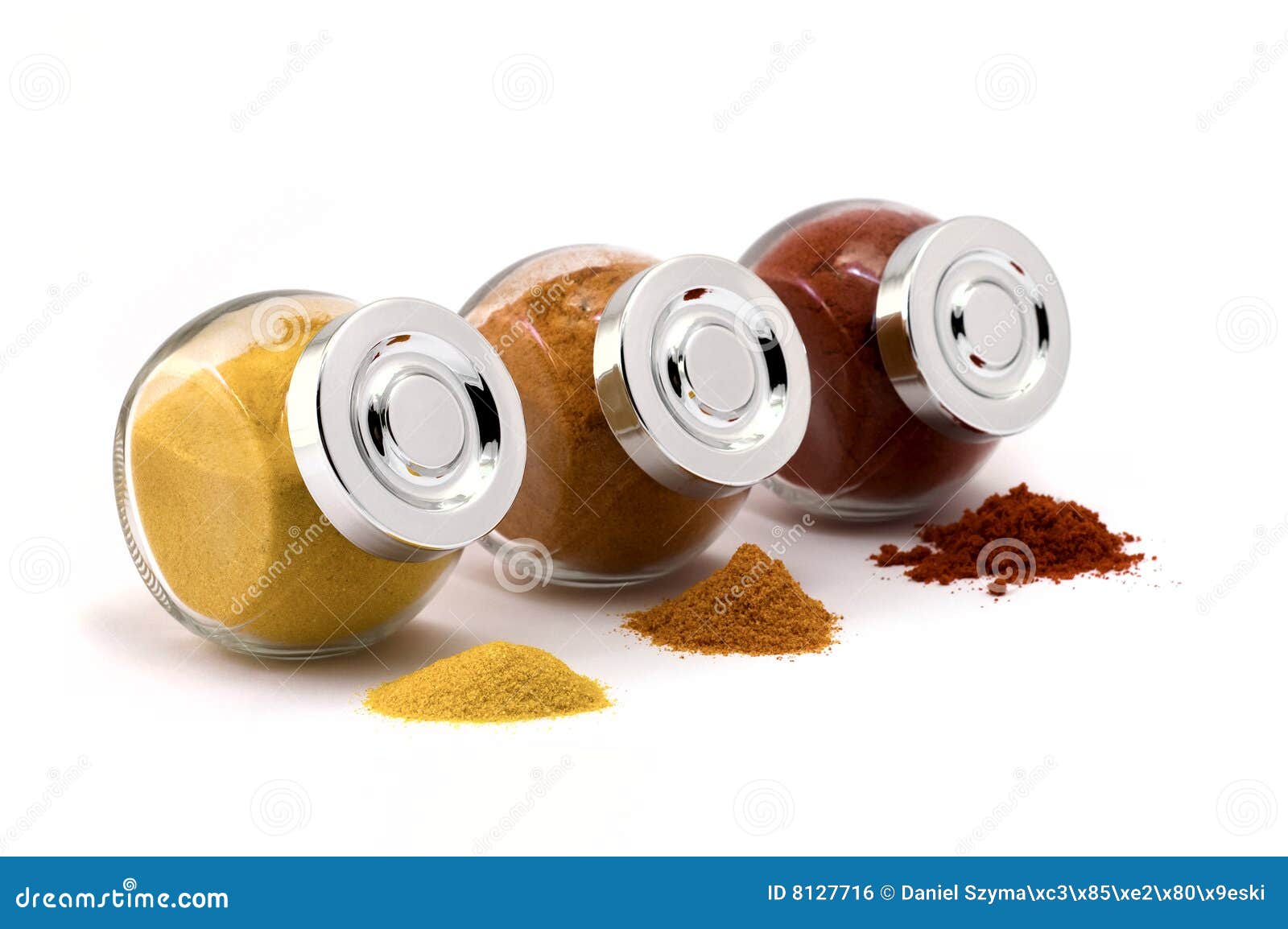 Three jars with spices stock photo. Image of freshness - 8127716