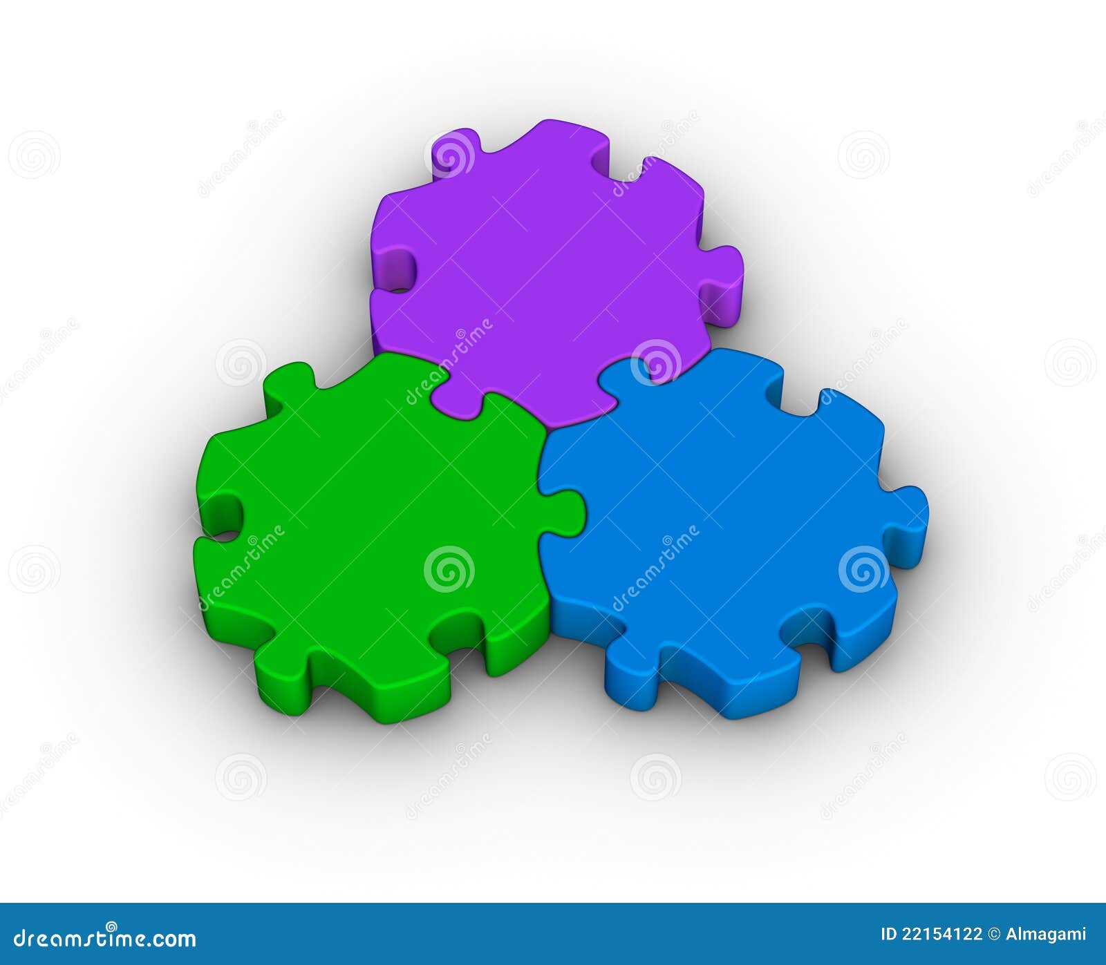 Three jigsaw pieces stock illustration. Illustration of cooperation ...