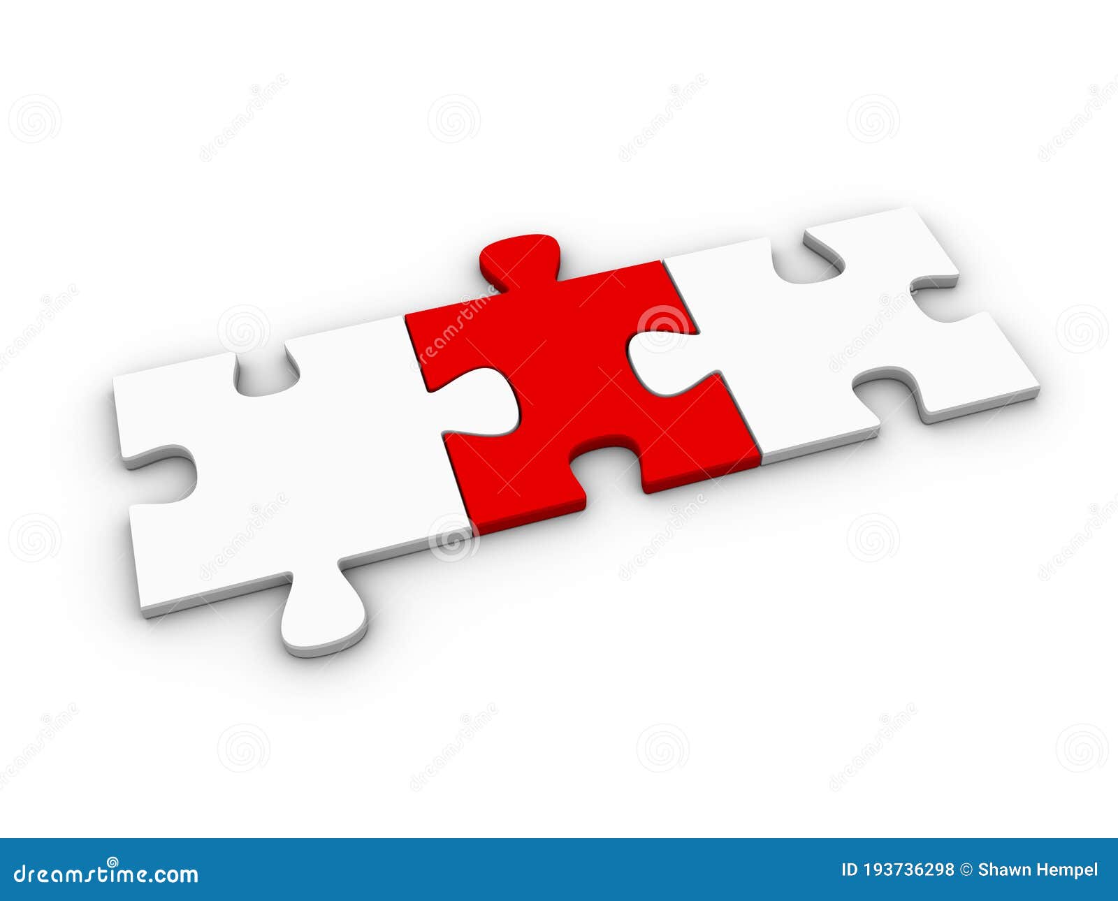 Three Jigsaw Puzzle Pieces Connected on White Background. Teamwork or ...