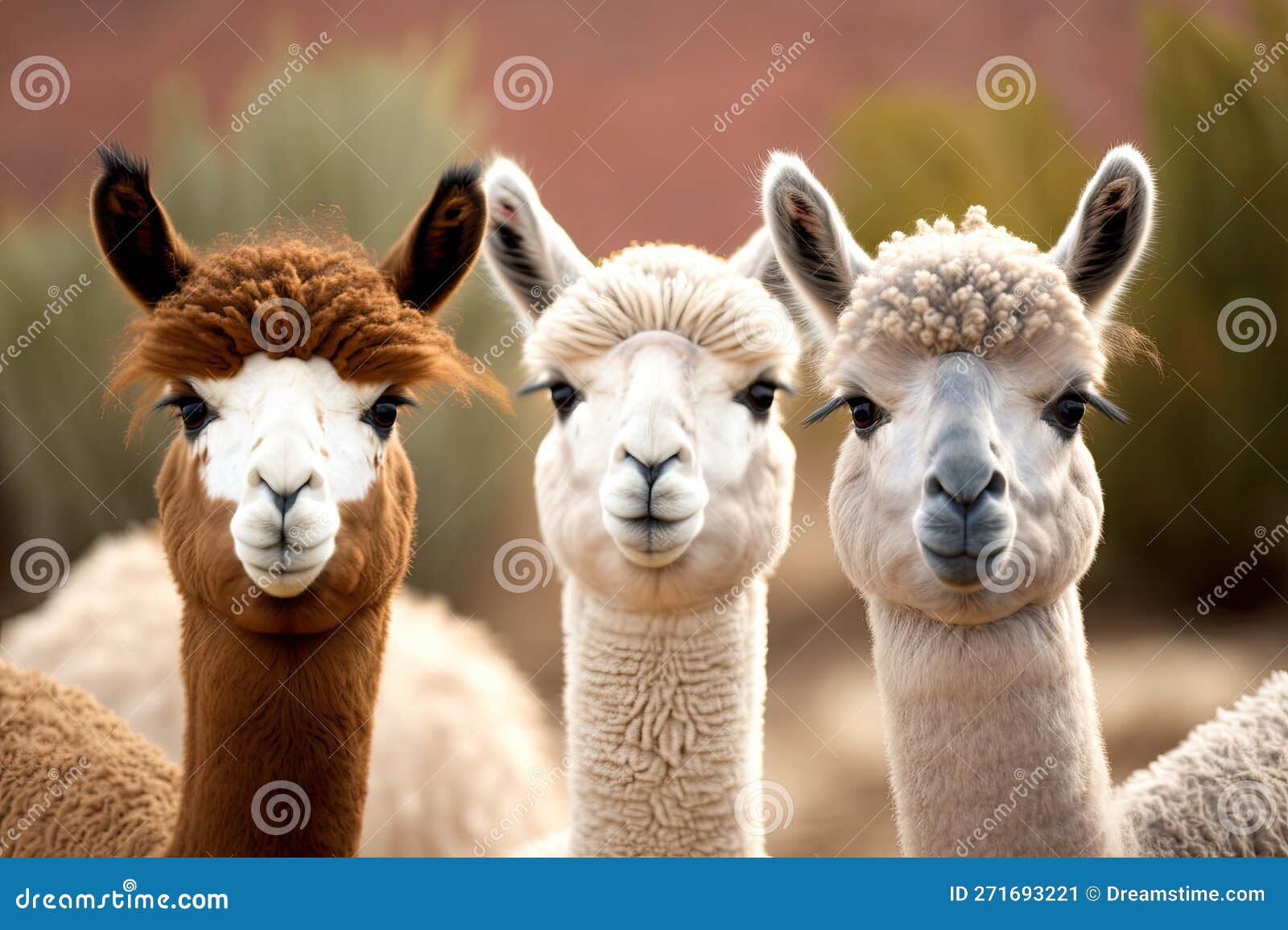 Three Jovial Alpacas, Each Sporting a Pair of Rabbit Ears Stock ...