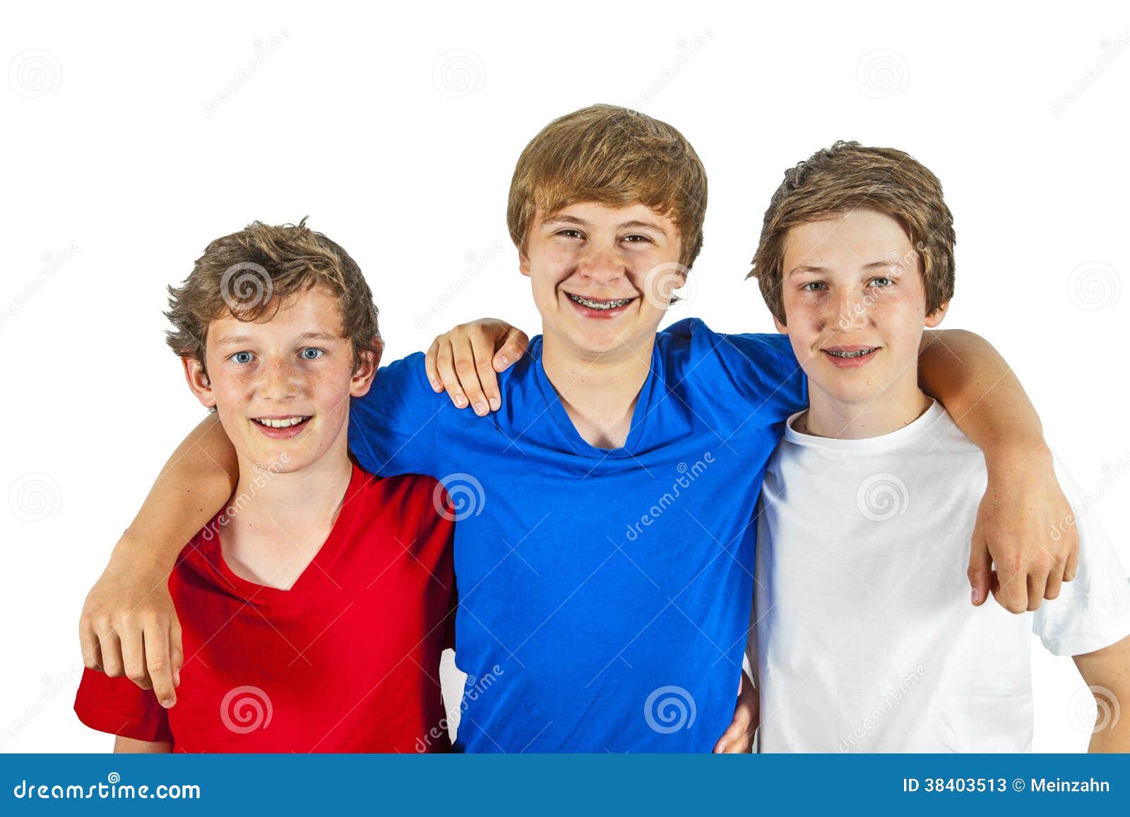Three Joyful Friends Enjoy Life Stock Image - Image of face, boys: 38403513