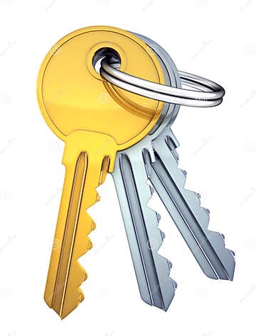 Three keys stock illustration. Illustration of gold, isolated - 27904864