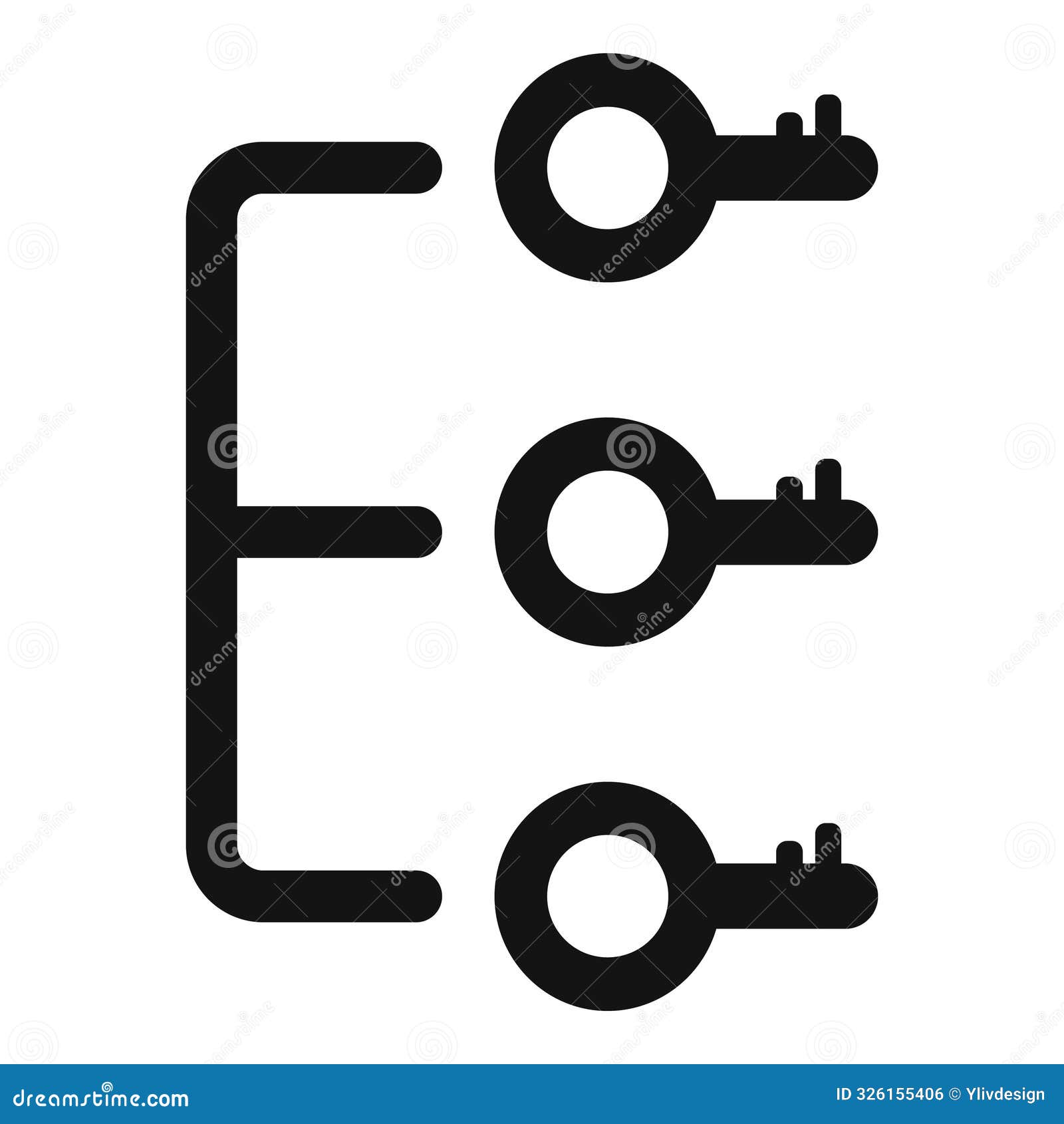 Three Keys Access Control System Representing Security and Protection ...