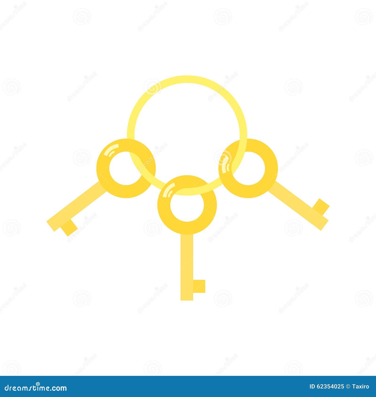 Three Keys Hanging on a Ring Stock Vector - Illustration of flat, lock ...