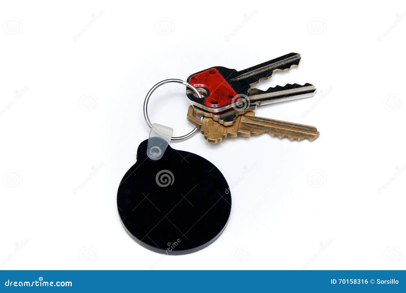 Three Keys Over White with Black Blank Fob Stock Photo - Image of white ...