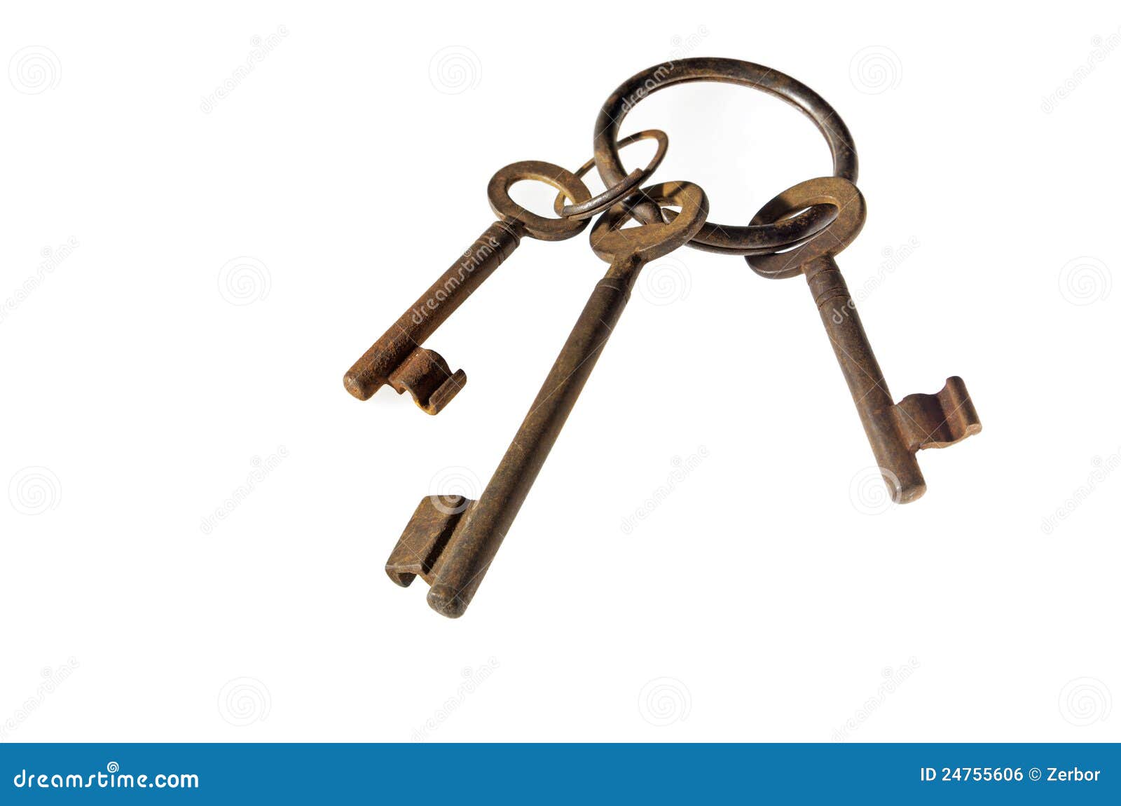 Three keys on ring stock photo. Image of macro, iron - 24755606