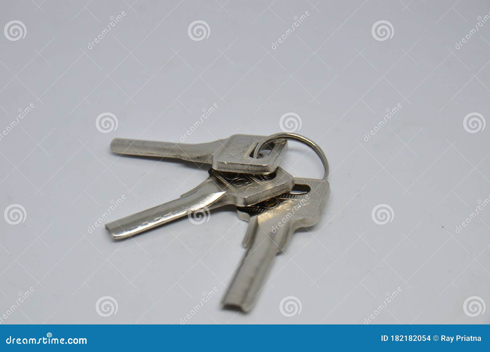 Three Keys with a Ring in Isolated White Background Stock Photo - Image ...