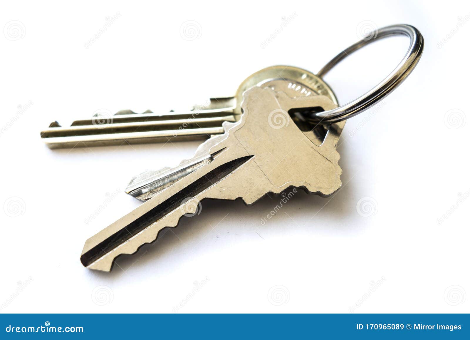 Three Keys on a Steel Key Ring Stock Image - Image of entrance ...