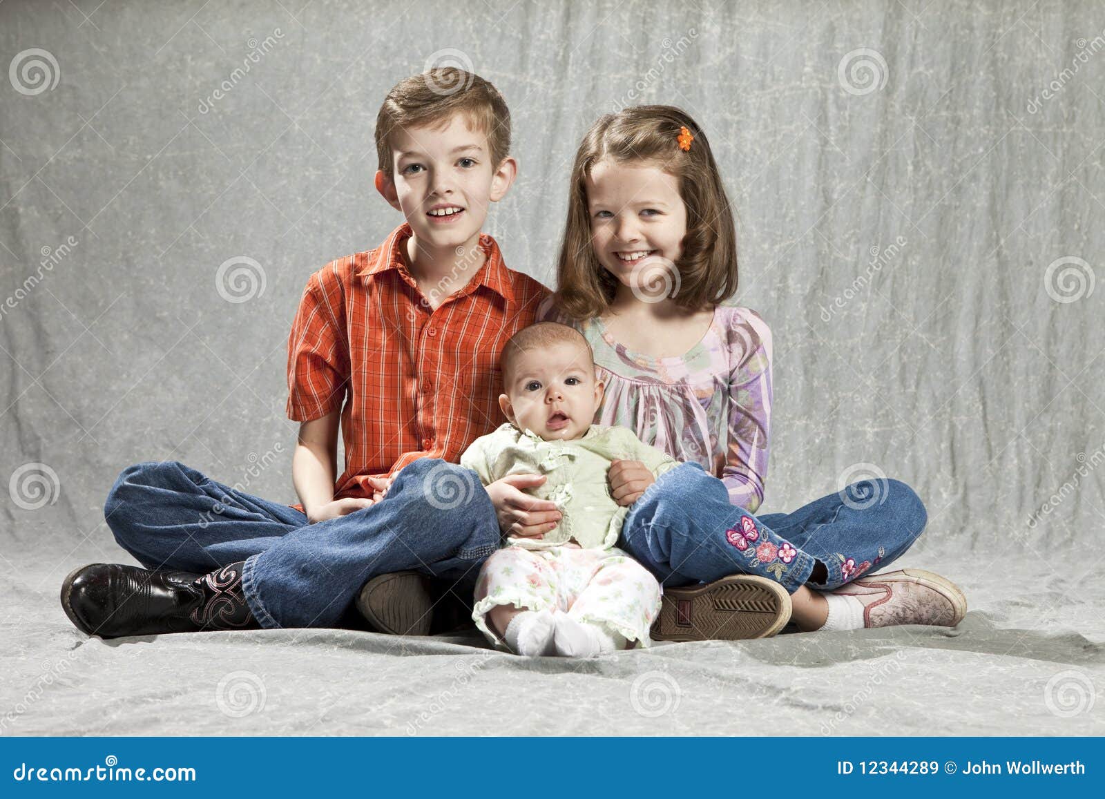 Three kids stock image. Image of cute, friendship, posing - 12344289