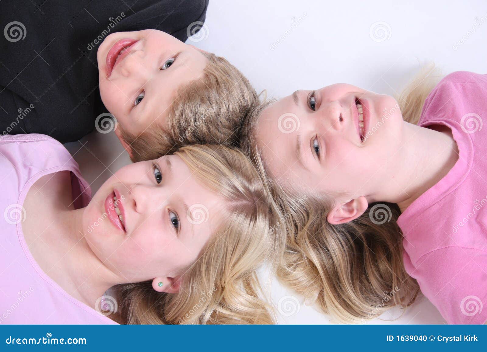 Three kids stock photo. Image of pink, blond, blue, male - 1639040