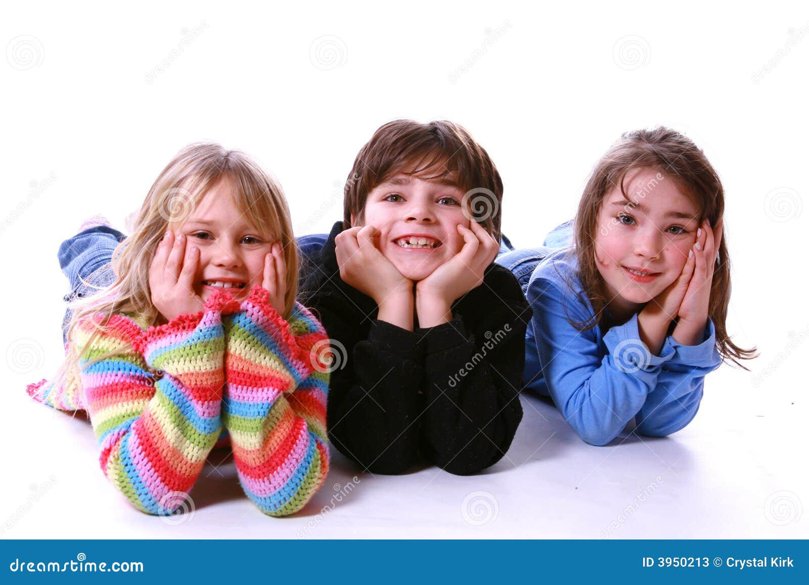 Three kids stock image. Image of cousins, expression, happy - 3950213