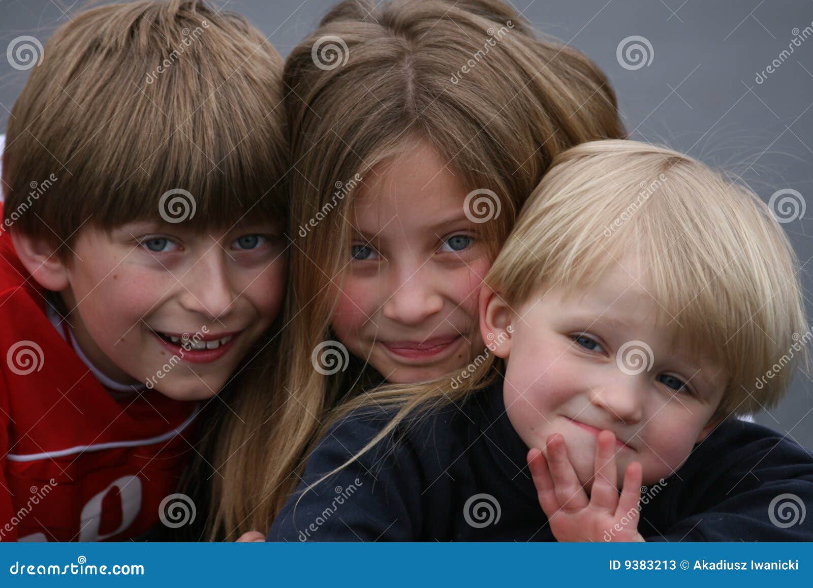 Three kids stock image. Image of smile, love, child, bond - 9383213