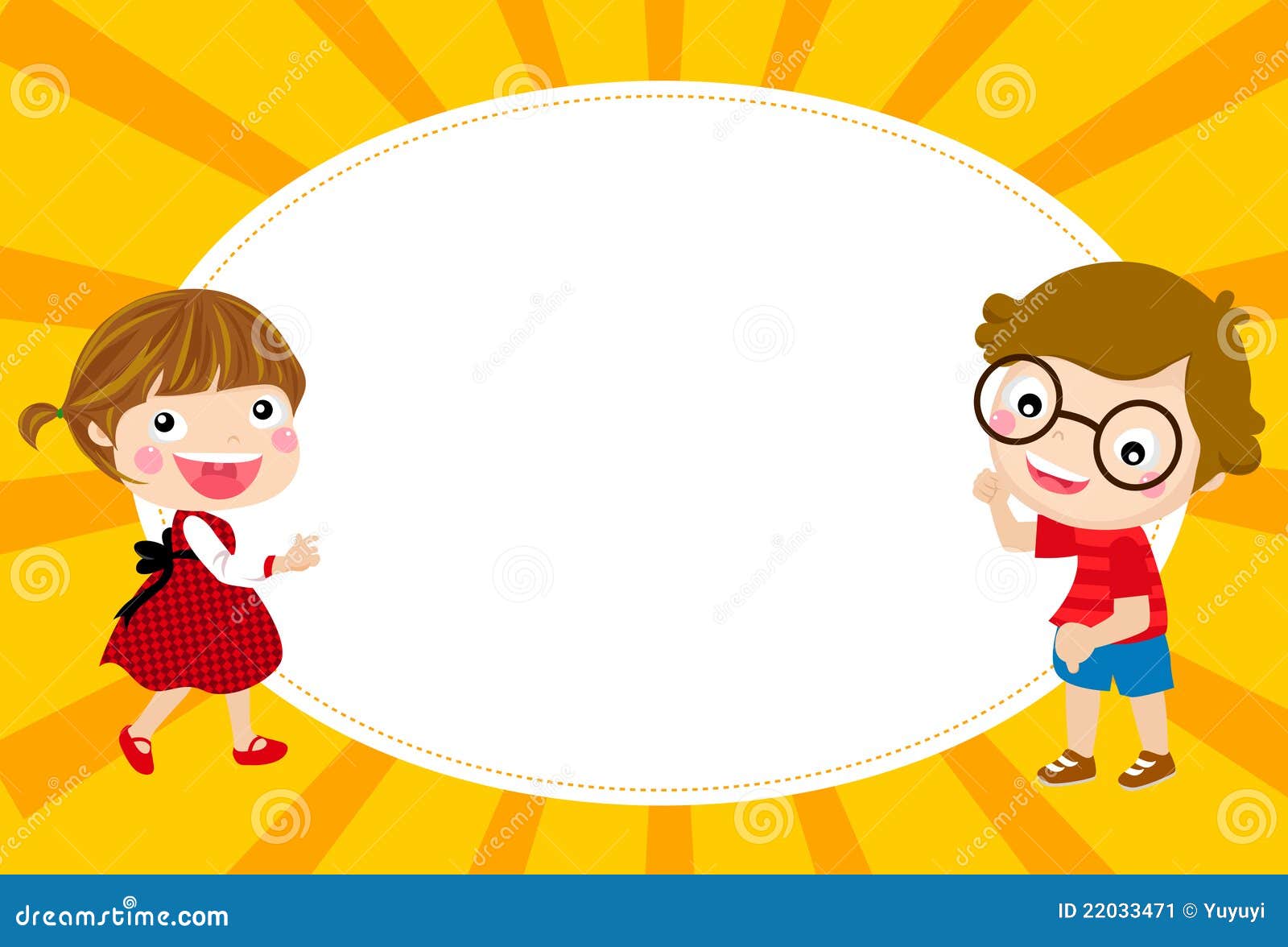 Three kids and frame stock vector. Illustration of cool - 22033471