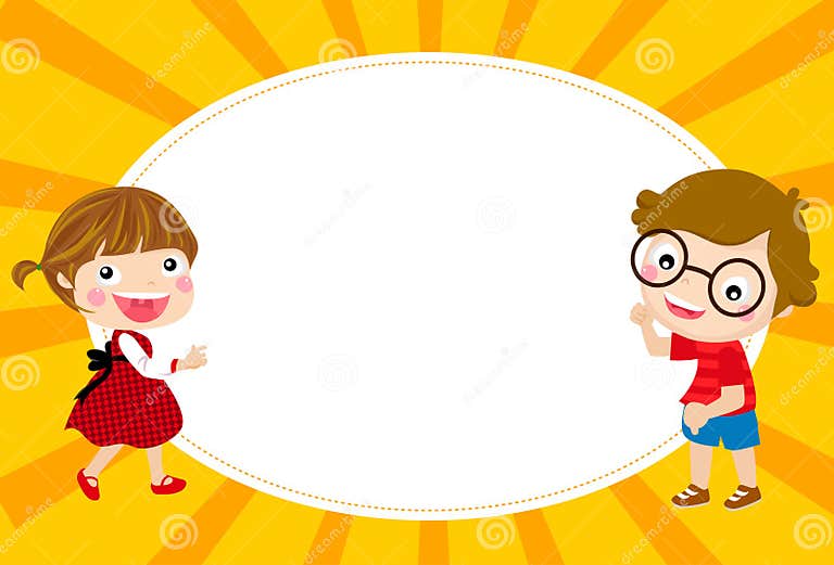Three kids and frame stock vector. Illustration of cool - 22033471