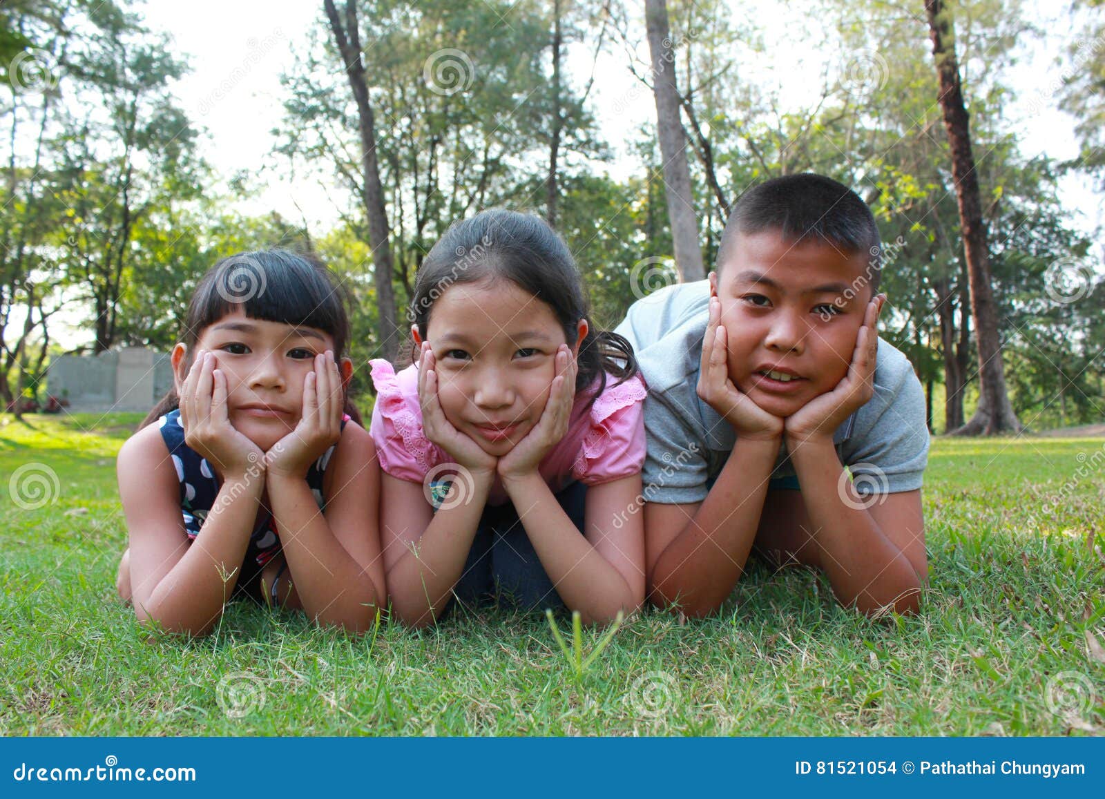 Three Kids Having Good Time. Stock Photo - Image of funny, enjoy: 81521054